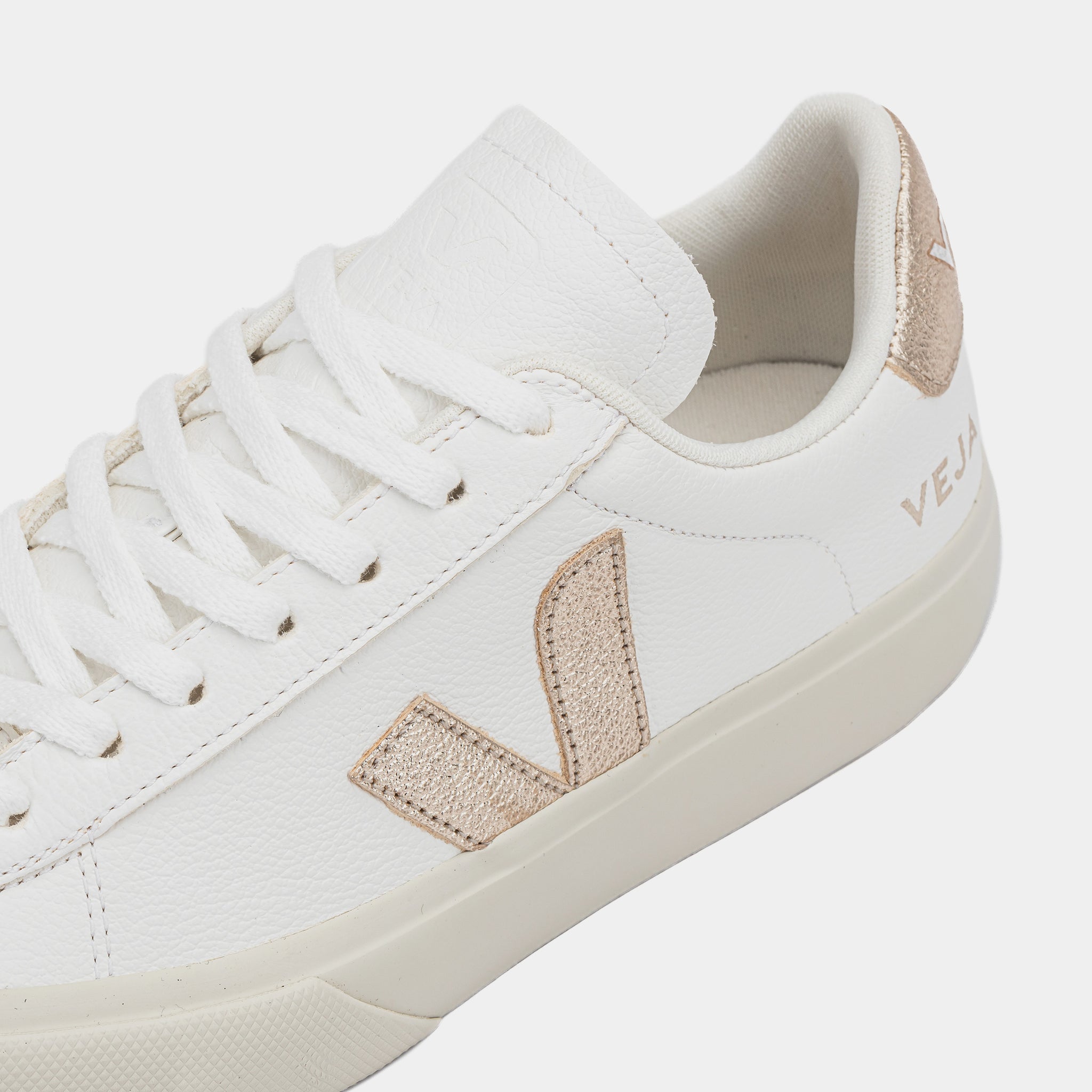 Veja Campo Leather Womens Lifestyle Shoes White Gold CP0503495A – Shoe ...