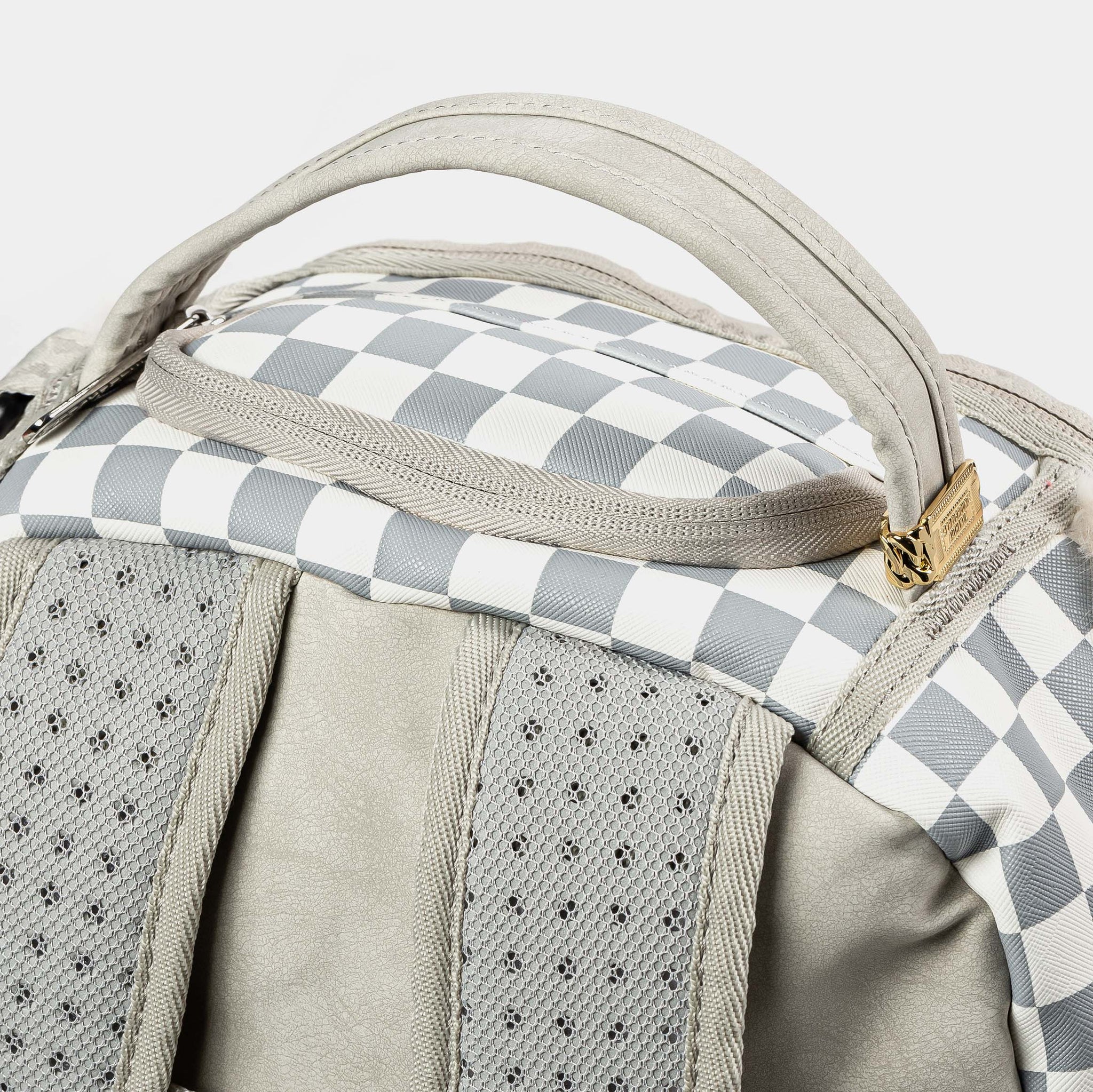 Sprayground Gray Fur Baby Checker Mens Backpack White Grey 910B8091NSZ ...