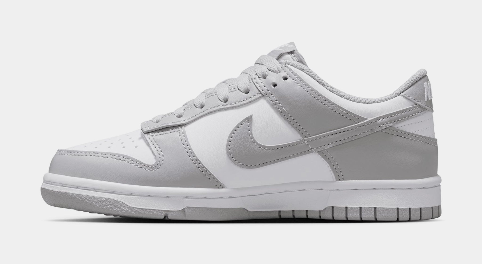 Nike Dunk Low Grade School Basketball Shoes White Light Grey White ...