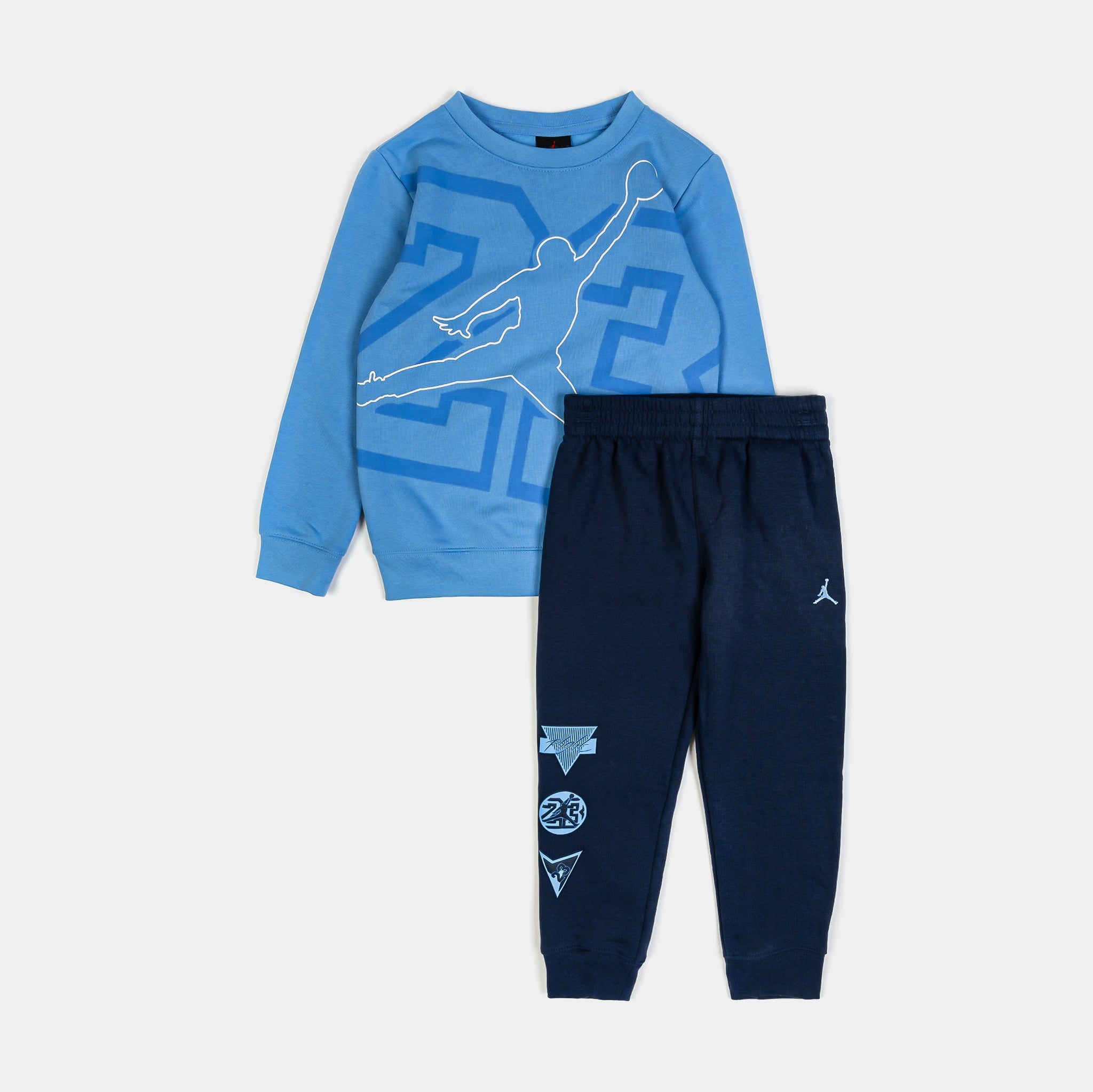 Nike See Me Shine Crew and Jogger Preschool Set Blue White 85D547-U90 ...