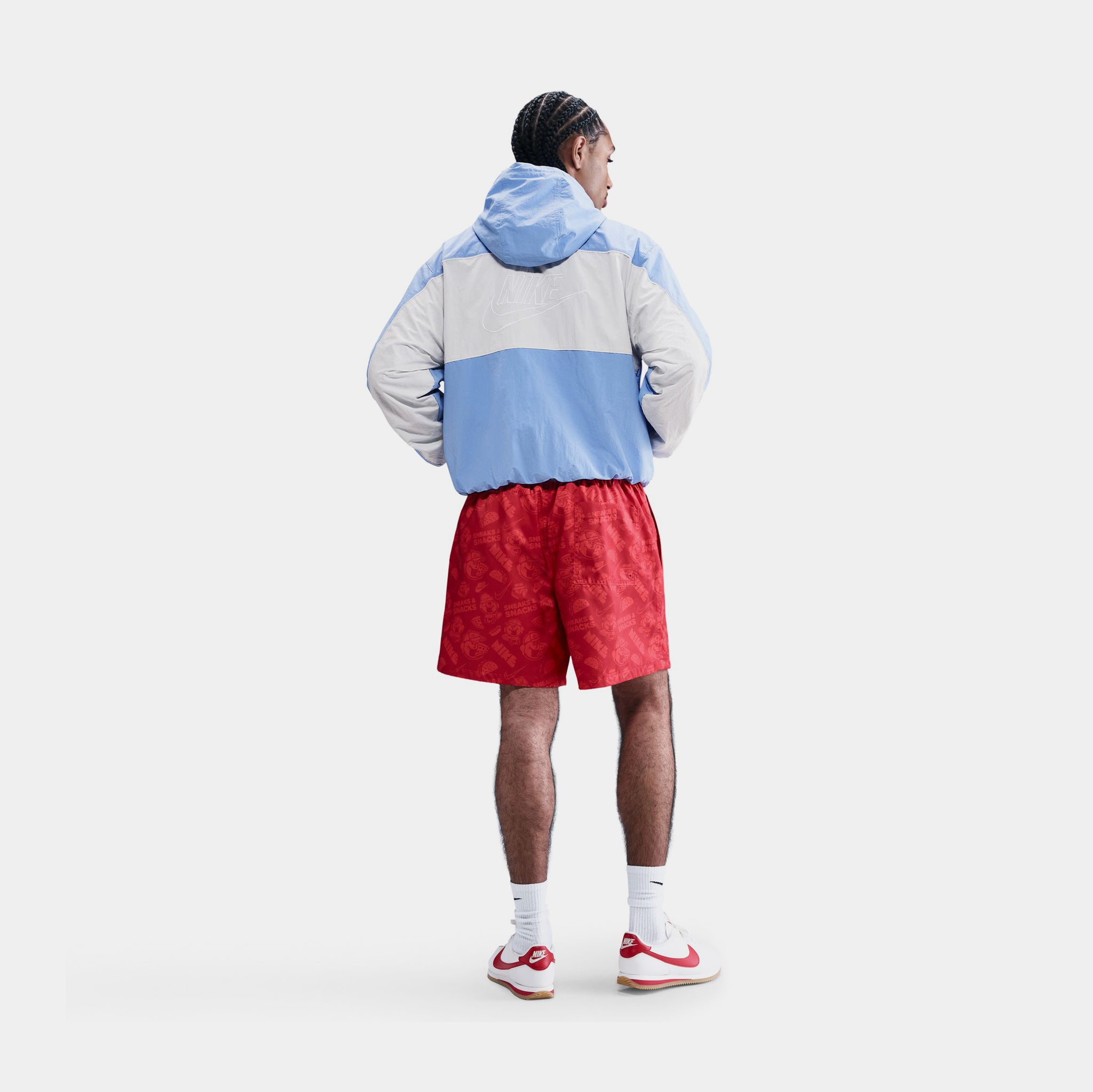 Nike Club Flow AOP Woven Mens Shorts University Red Chile Red White ...