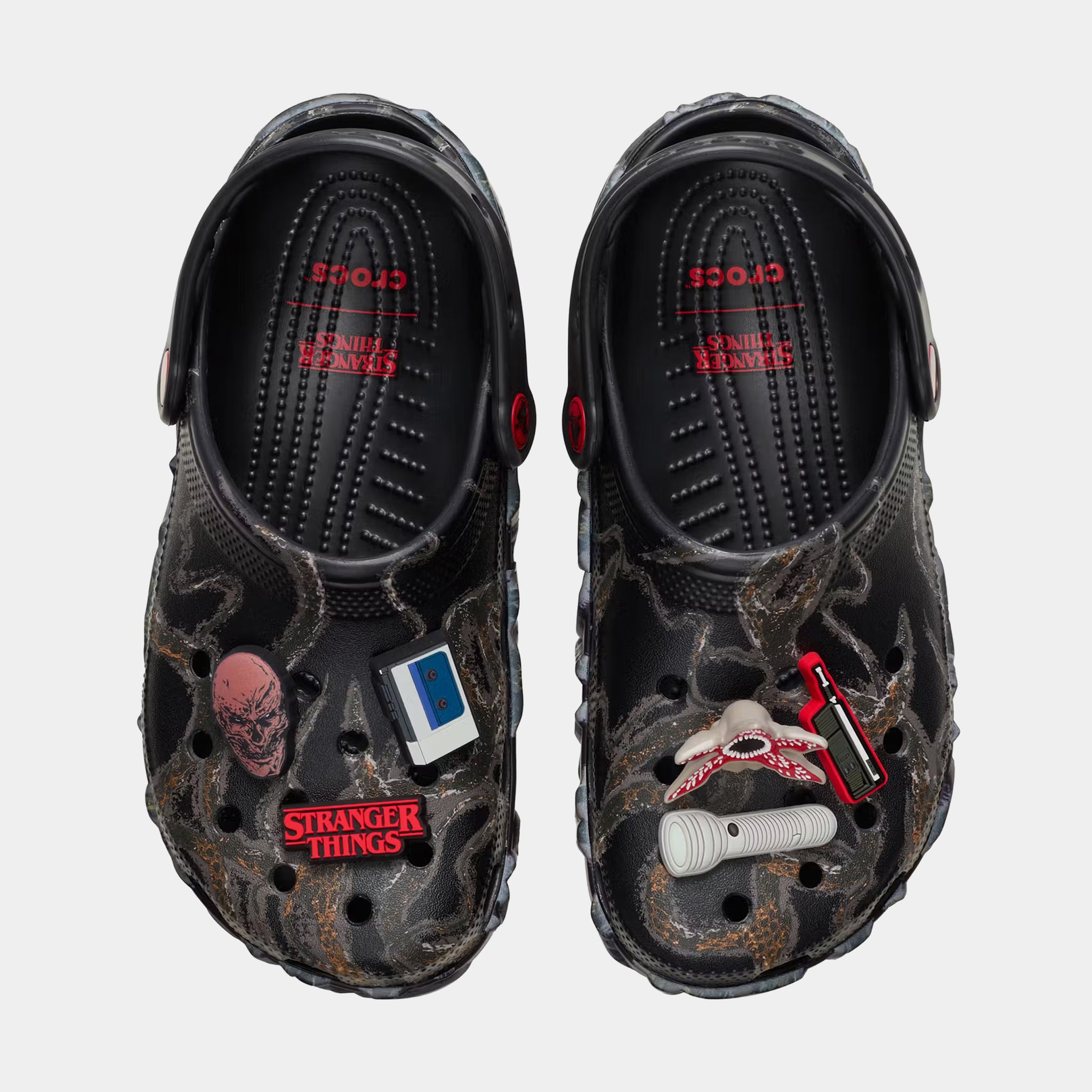 Crocs Stranger Things Classic Clog Mens Sandals Black Red 212074-90H ...