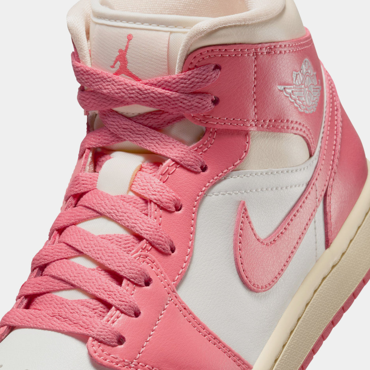 Jordan Air Jordan 1 Mid Womens Lifestyle Shoes Sail Guava Ice Muslin ...