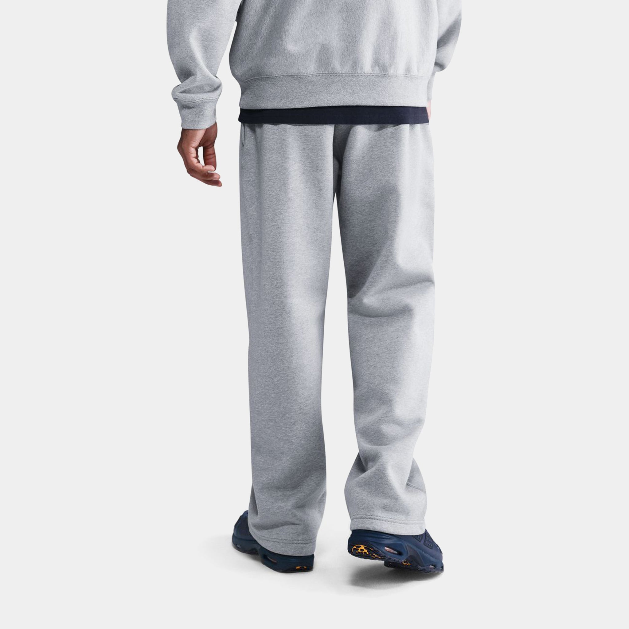 Nike Solo Swoosh Open Hem Trousers Mens Pants Dark Grey Heather Light ...