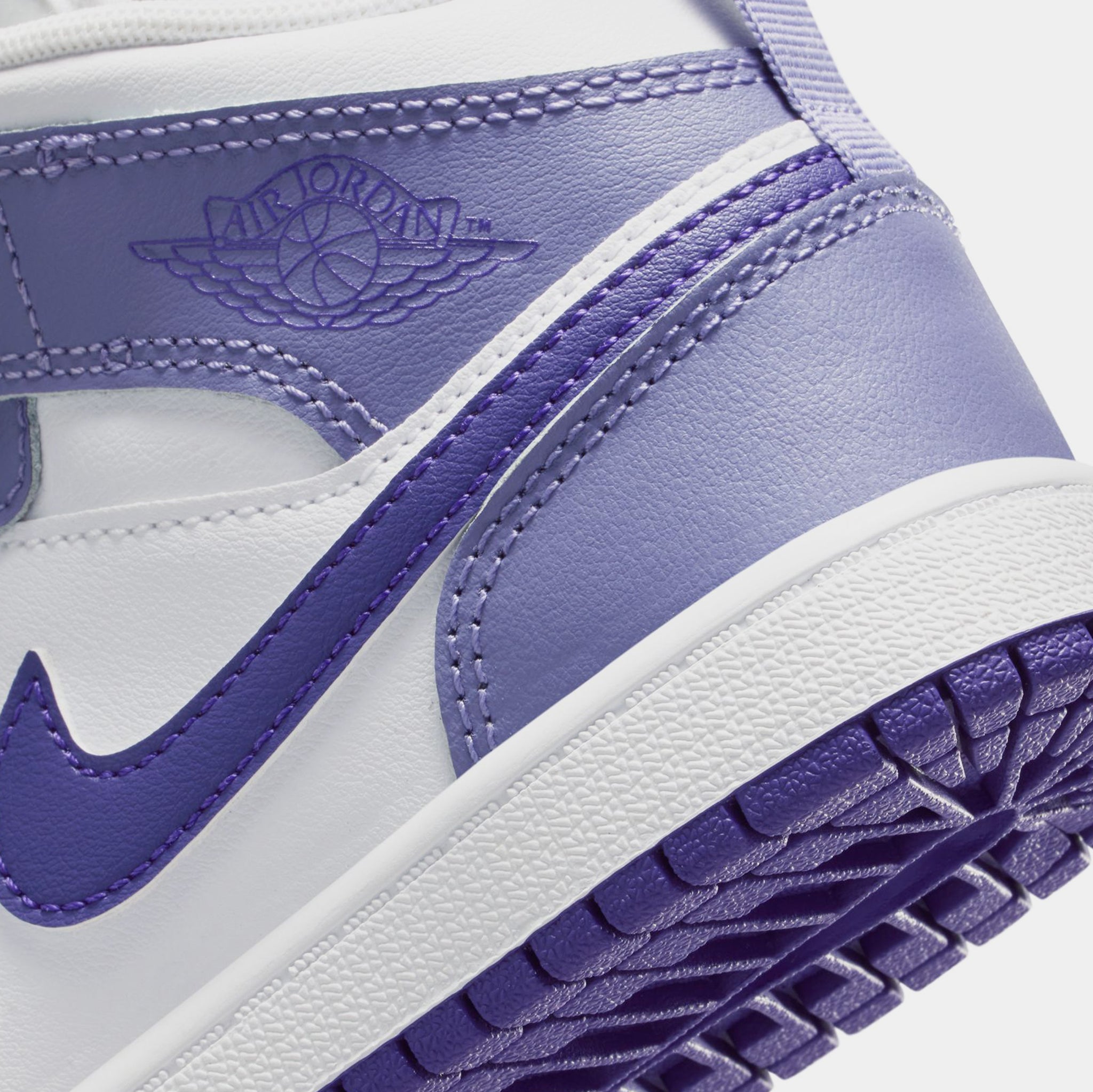 Jordan Air Jordan 1 Mid Preschool Lifestyle Shoes Dusty Amethyst White ...