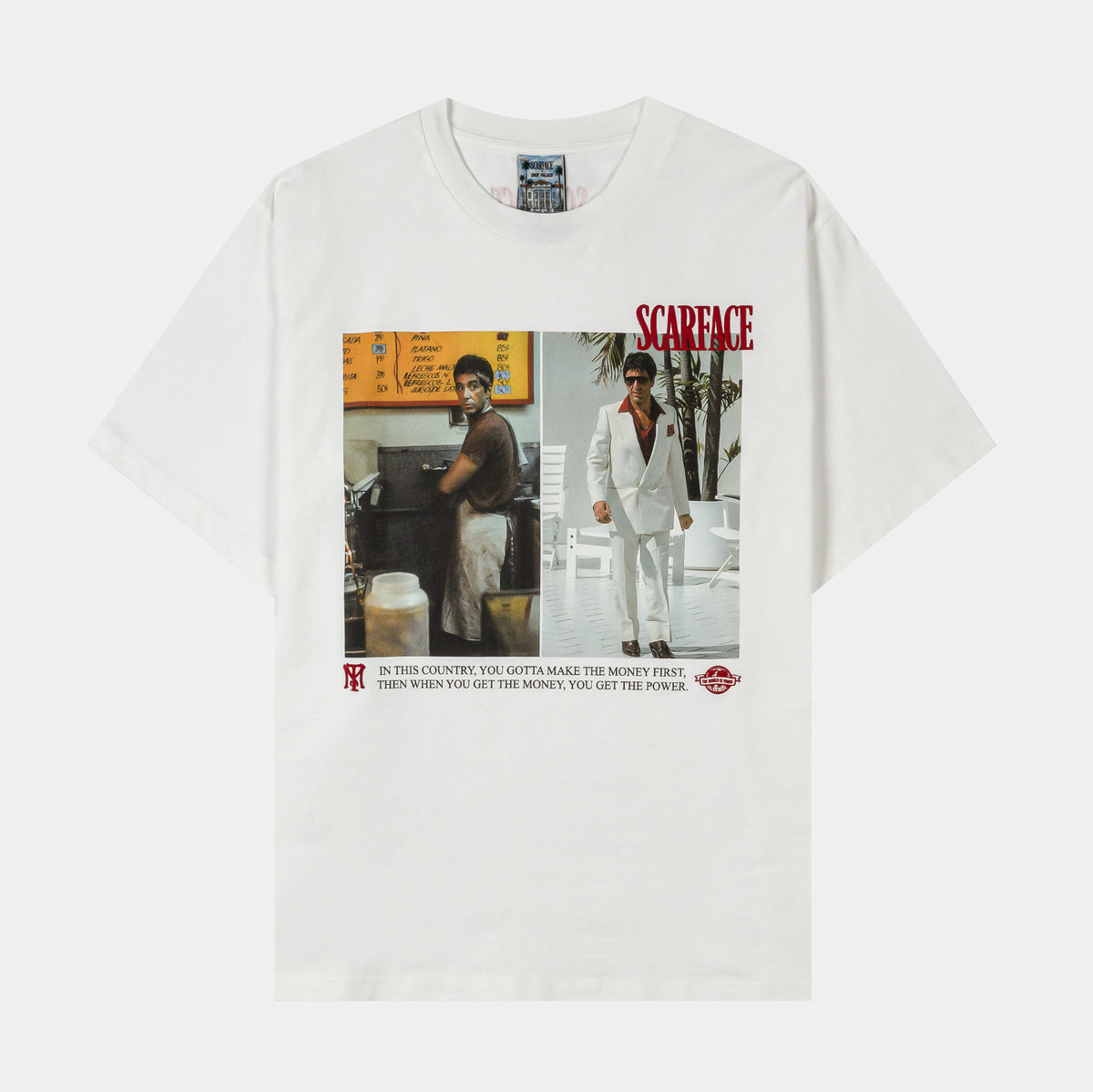 Shoe Palace SP x Scarface Money First Mens Short Sleeve Shirt White Red ...