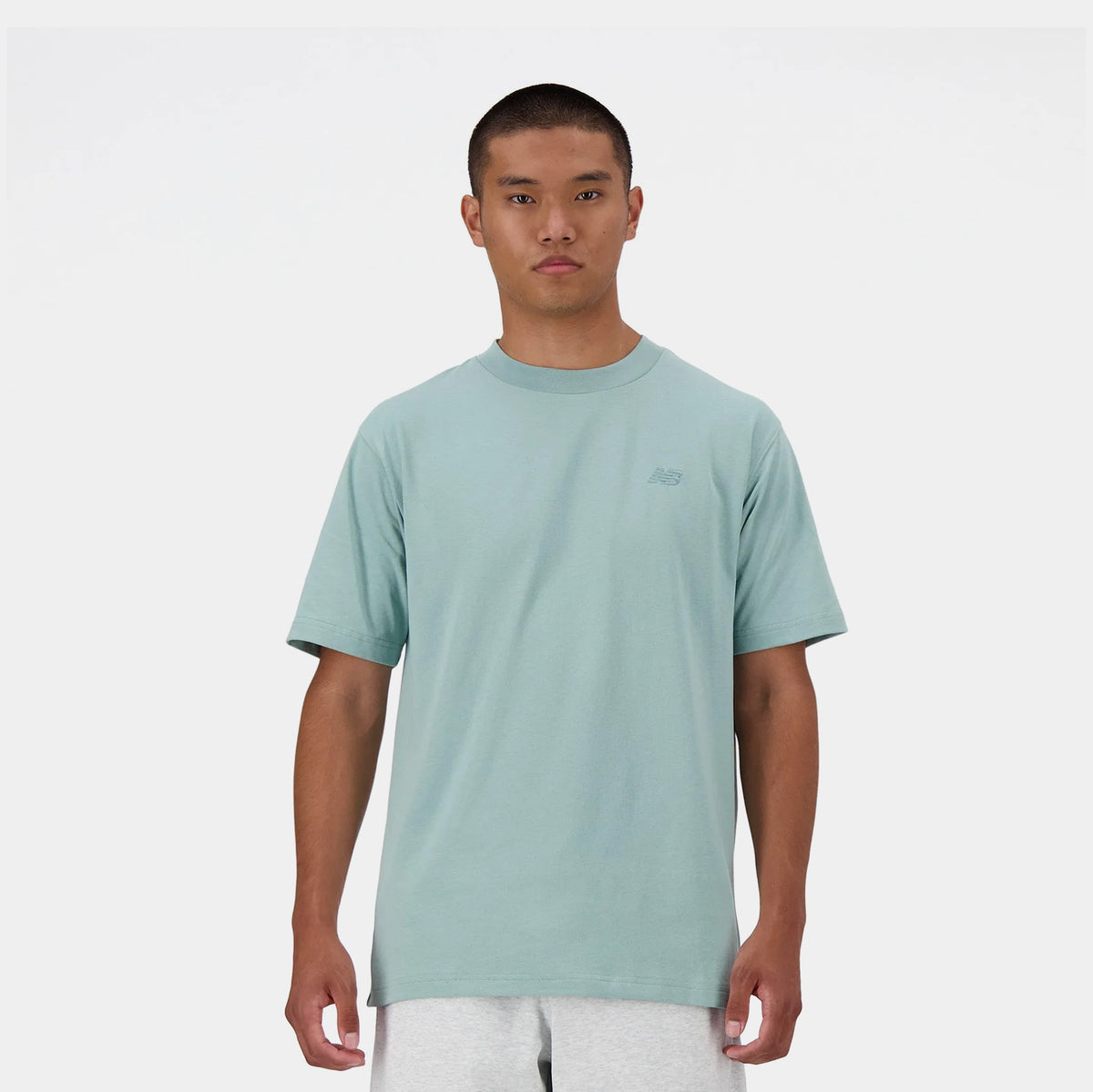 New Balance Athletics Jersey Mens Short Sleeve Shirt Sage Green MT41533 ...