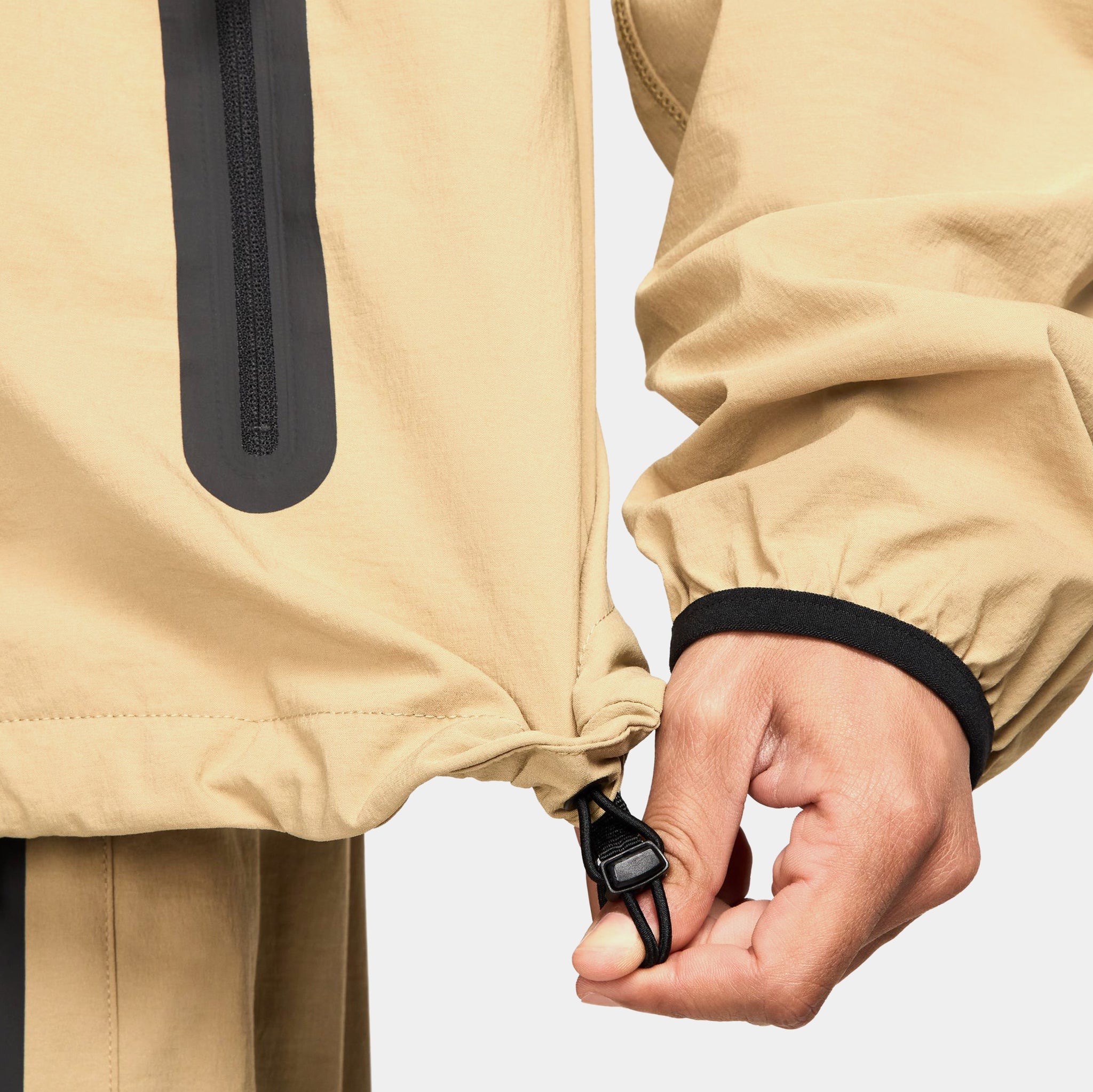Nike Tech Woven Full Zip Up Mens Hoodie Parachute Beige Black HM7151 ...