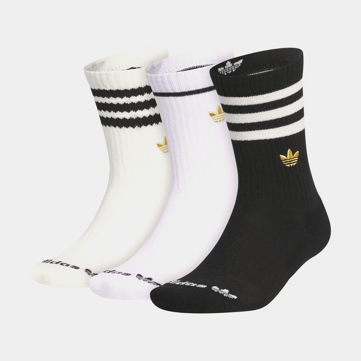 adidas Originals Limited 3 Pack Crew Mens Socks Black Cream White ...