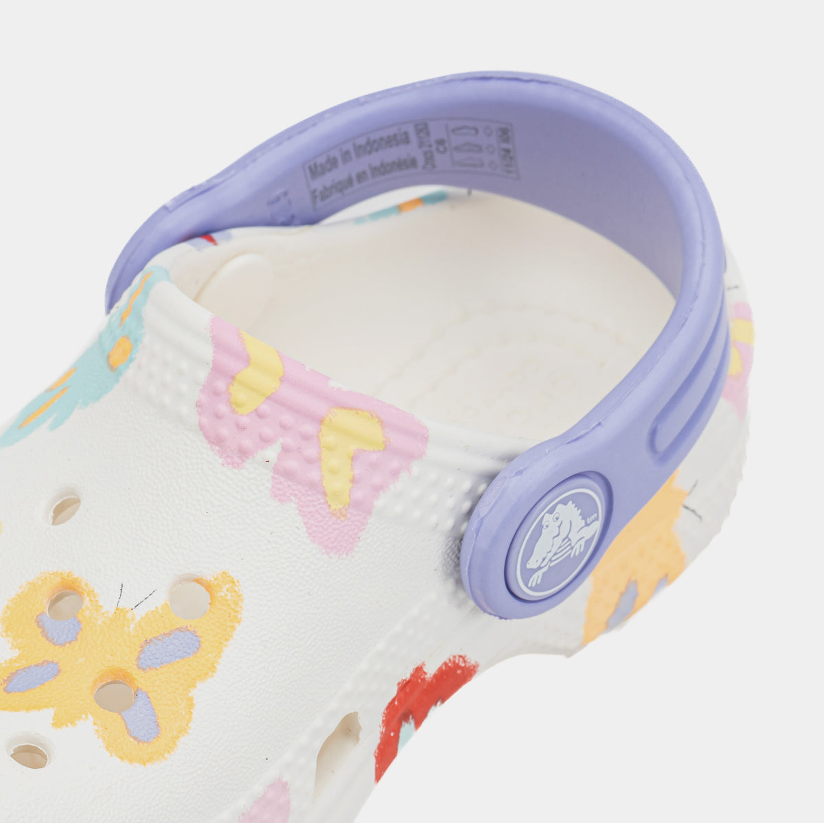 Crocs Classic Clog Butterfly Infant Toddler Sandals White Purple 211263 ...