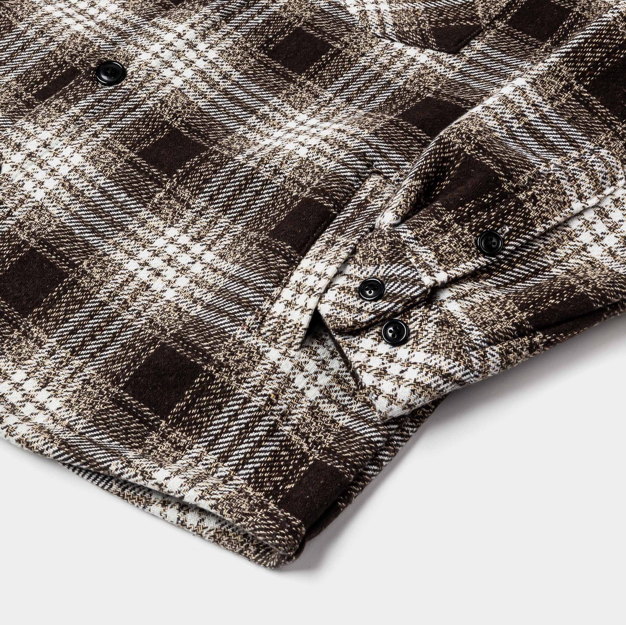 Maison Article Hooded Flannel Mens Jacket Brown White MAFJ110 – Shoe Palace