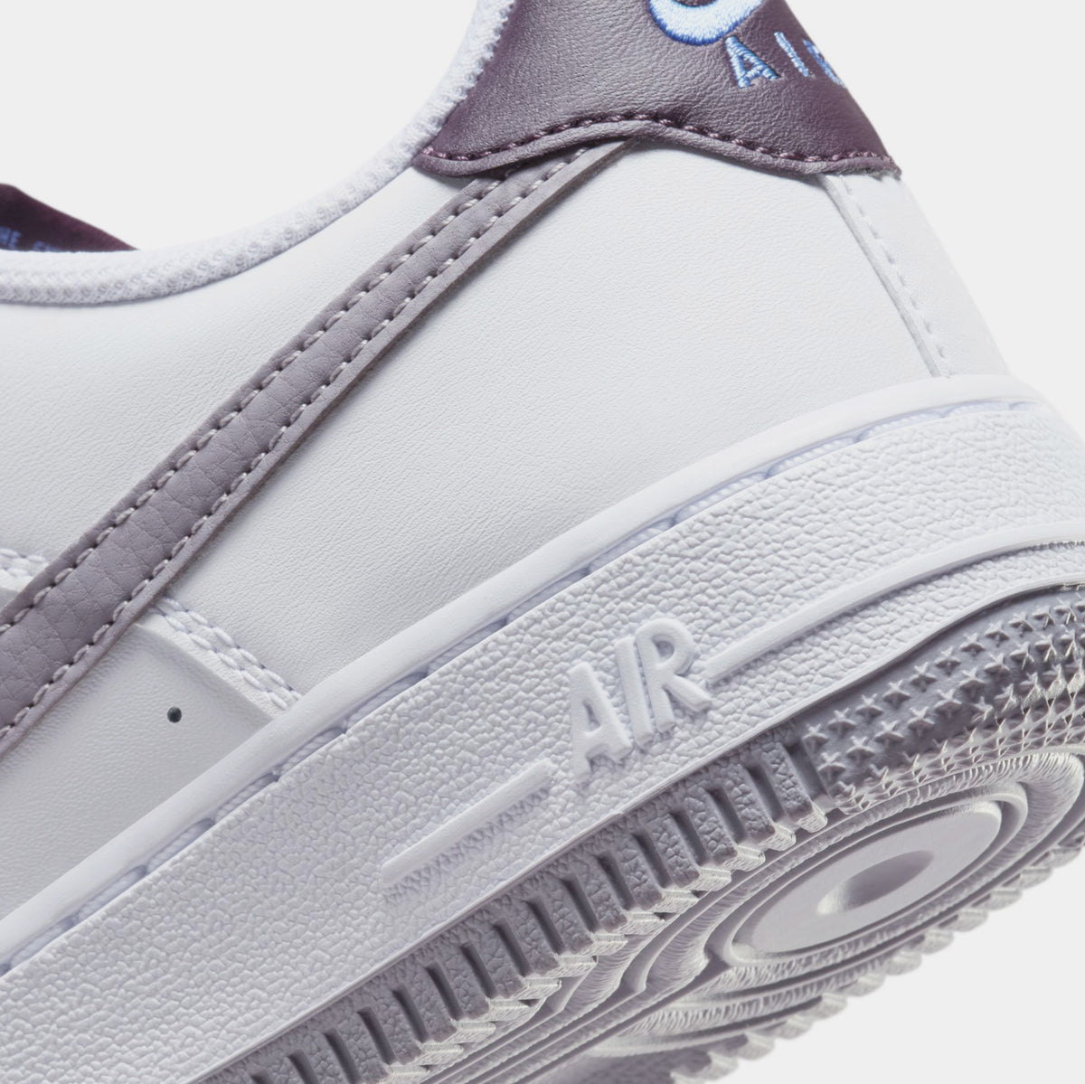 Nike Air Force 1 Low Grade School Lifestyle Shoes White Burgundy Ash ...