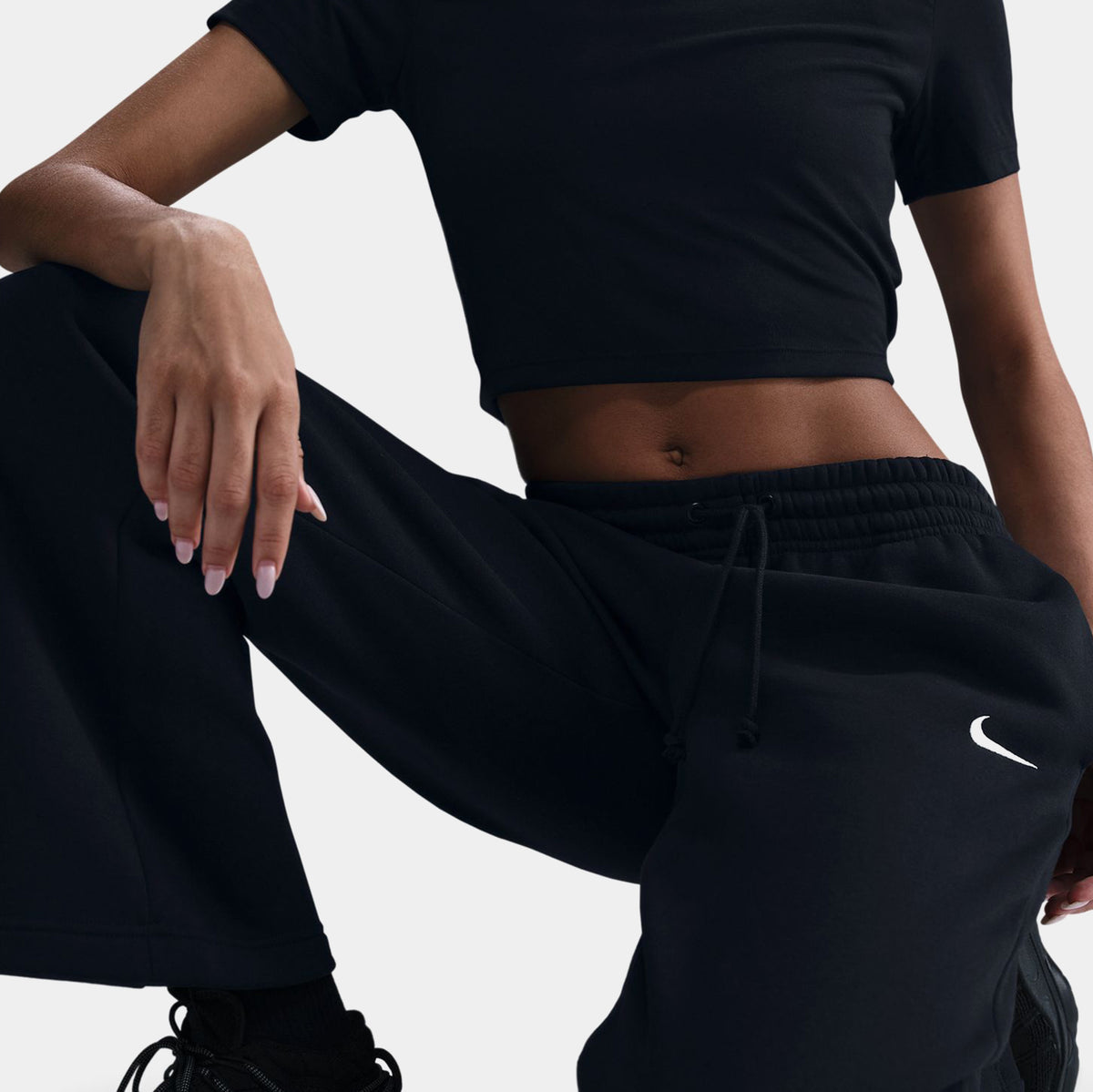 Nike Phoenix Fleece Open Hem Womens Sweatpants Black HQ7723-010 – Shoe ...