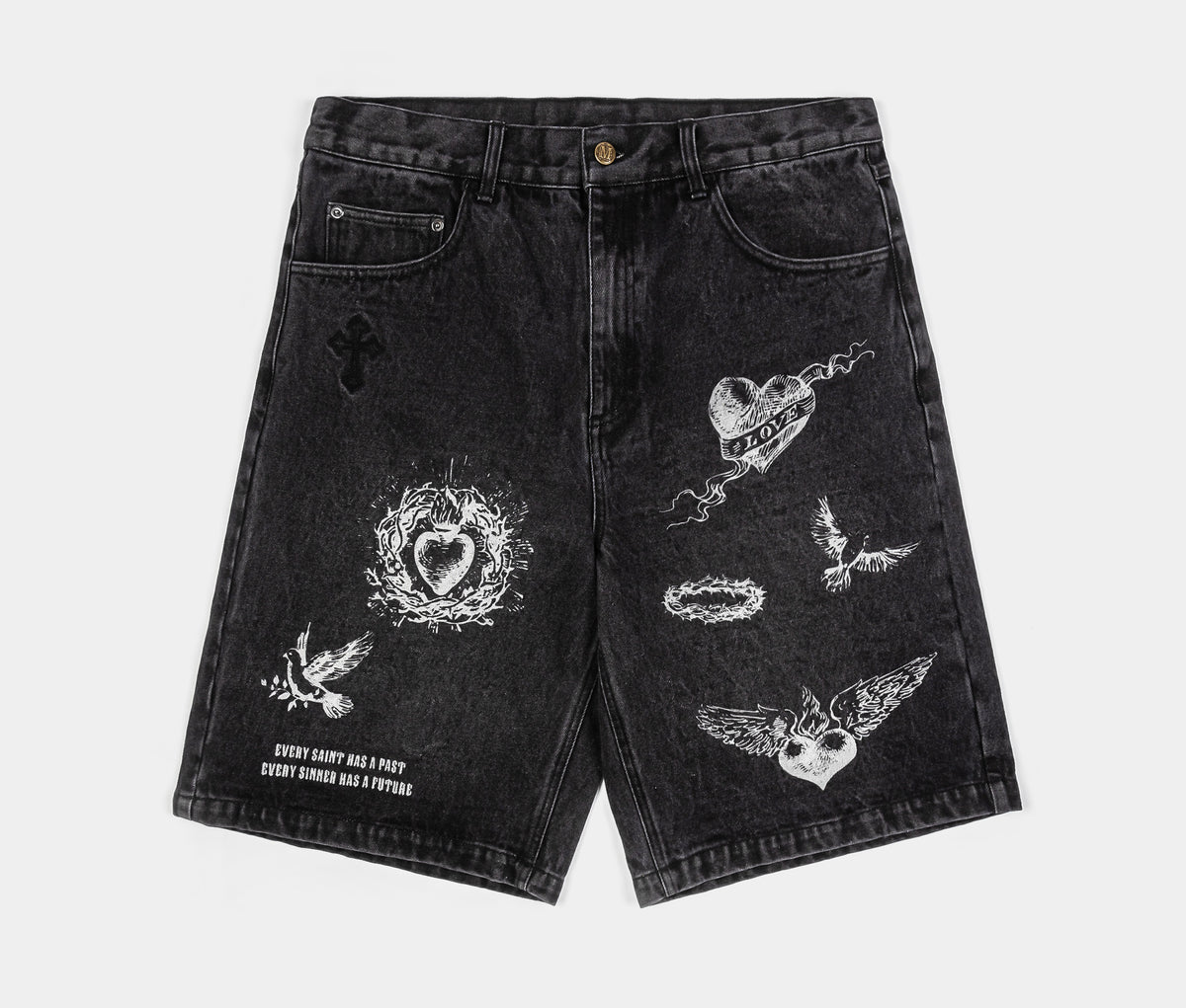 CTHDRL Prayers Denim Mens Short Grey Black MRDS01 – Shoe Palace