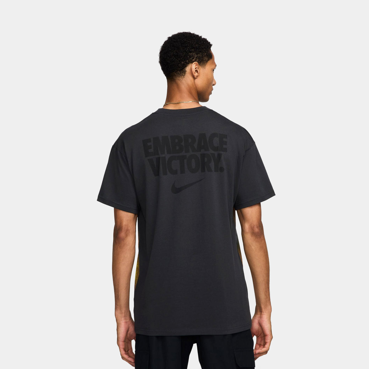 Nike NSW Embrace Victory Max 90 Mens Short Sleeve Shirt Black Orange ...