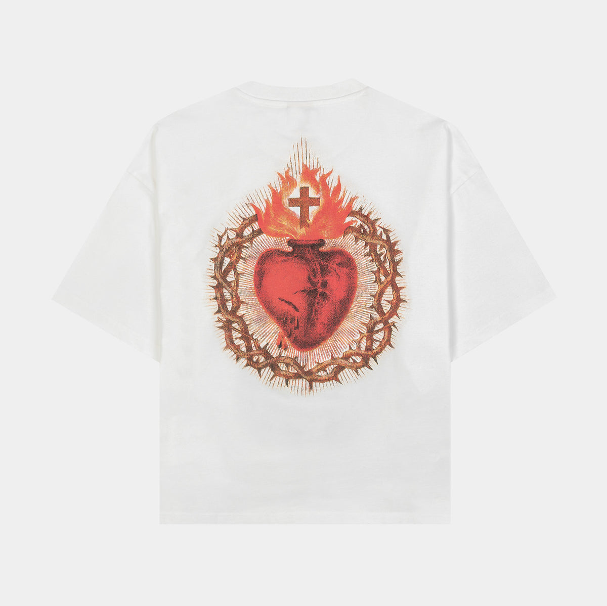 CTHDRL The Sacred Heart Mens Short Sleeve Shirt White Red MARCS206 ...