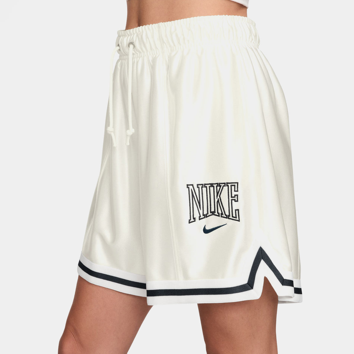 Nike Loose 6" Mid Rise Satin Womens Shorts Sail Armory Navy Armory Navy ...