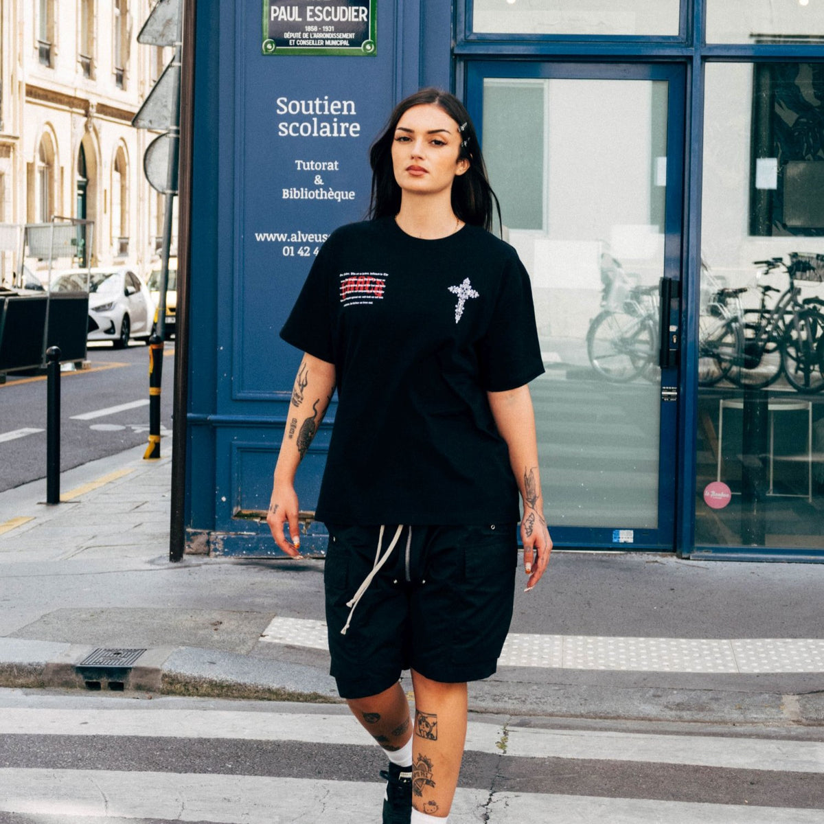 CTHDRL The Lady Of Guadalupe Mens Short Sleeve Shirt Black Cream MRSS07 ...