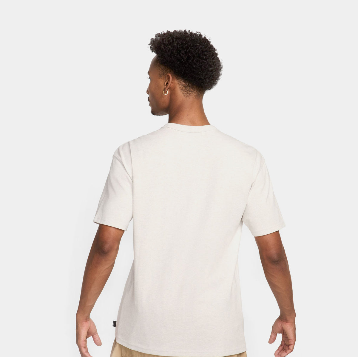 Nike NSW Premium Essentials Mens Short Sleeve Shirt Light Bone Heather ...