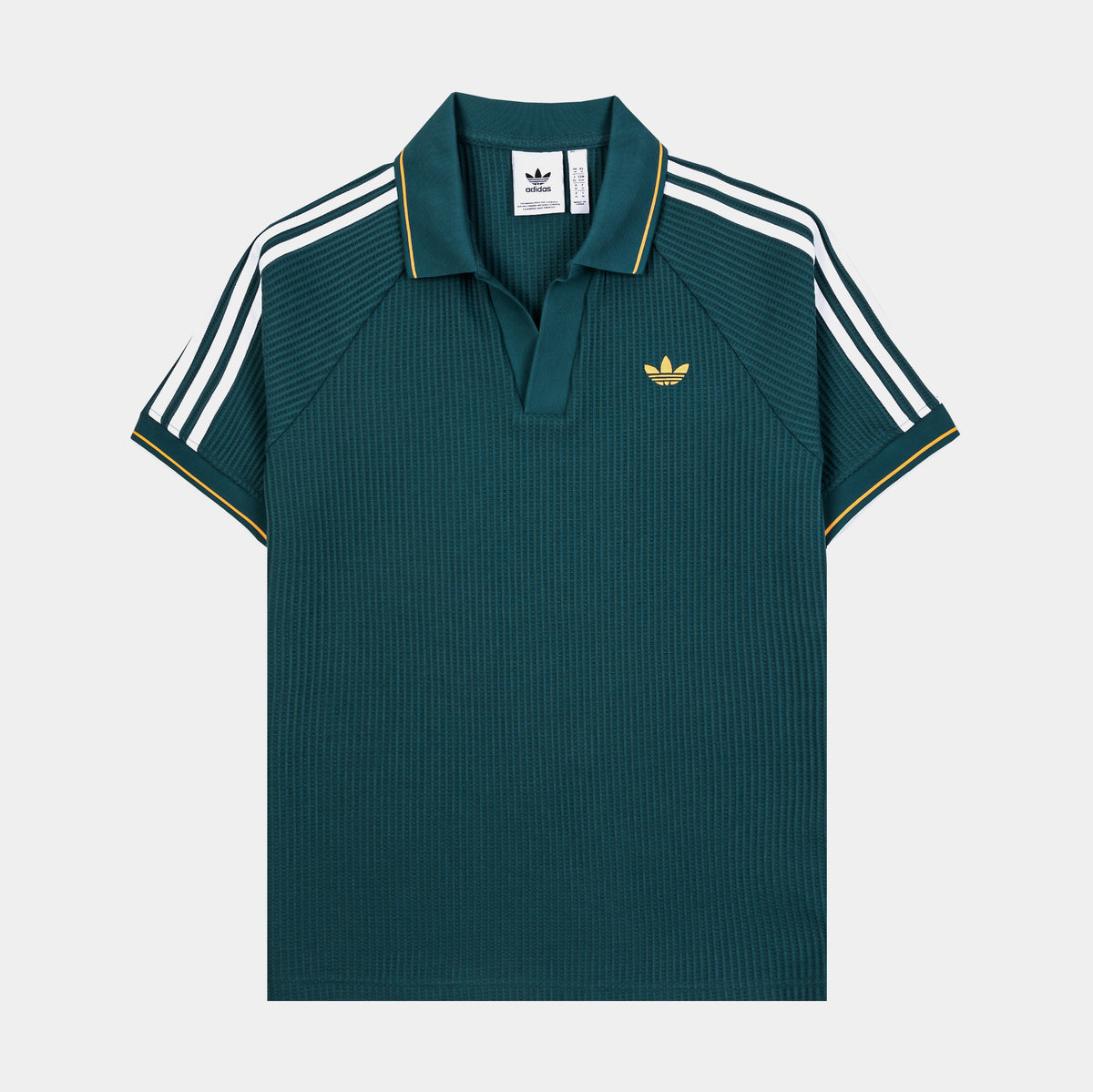 adidas Polo 3 Stripes Mens Short Sleeve Shirt Green White KC0691 – Shoe ...