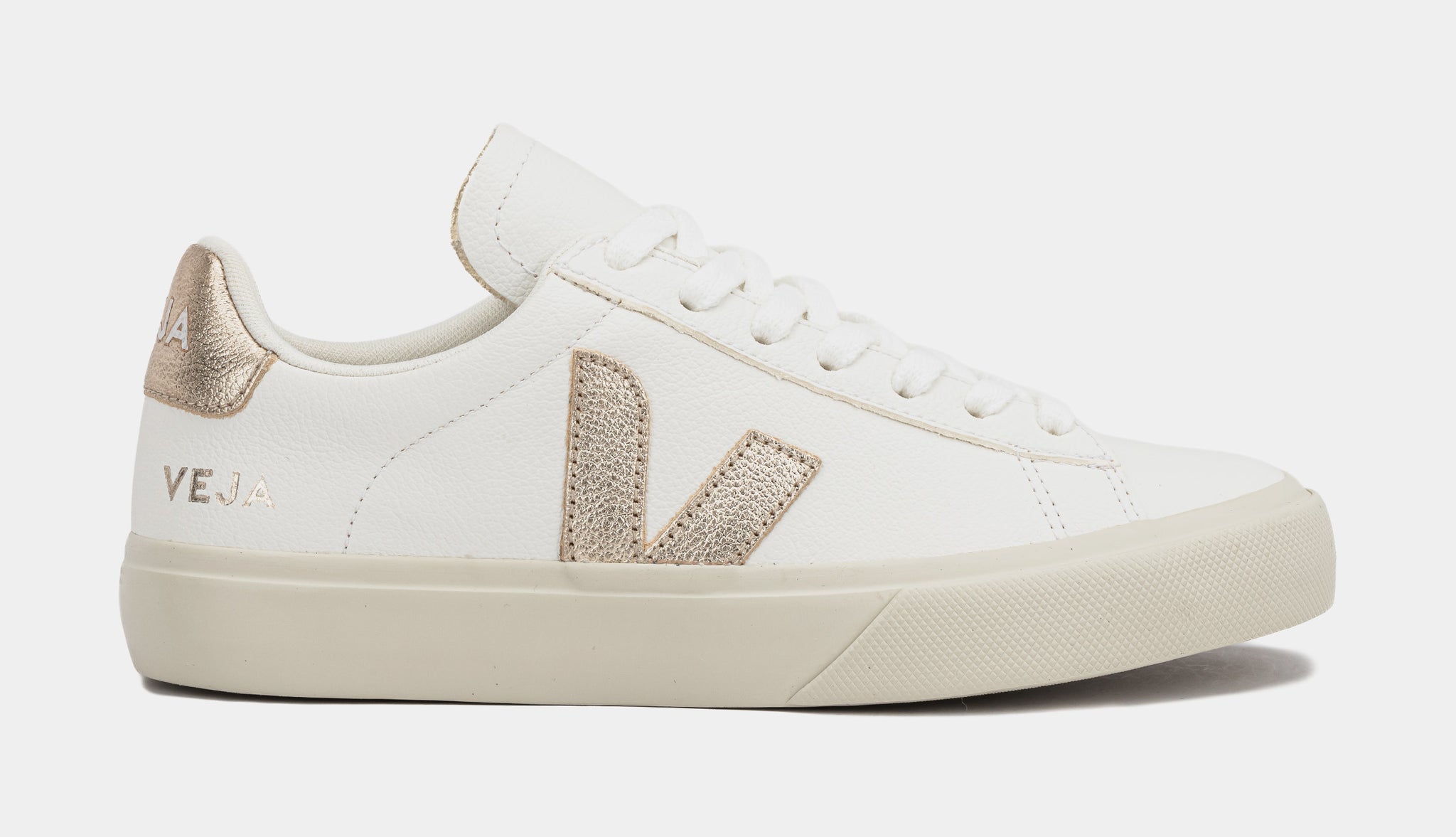 Veja Campo Leather Womens Lifestyle Shoes White Gold CP0503495A – Shoe ...