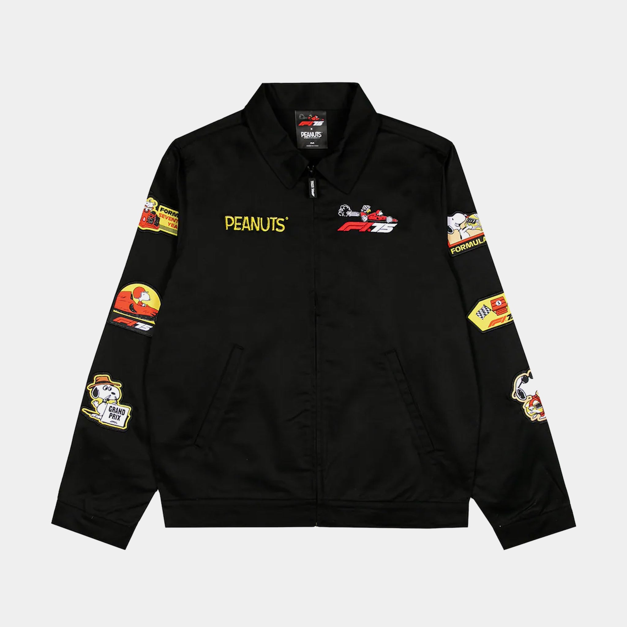Insomniac F1 x Peanuts Mechanics Full-Zip Mens Jacket Black F175PEANMJB ...