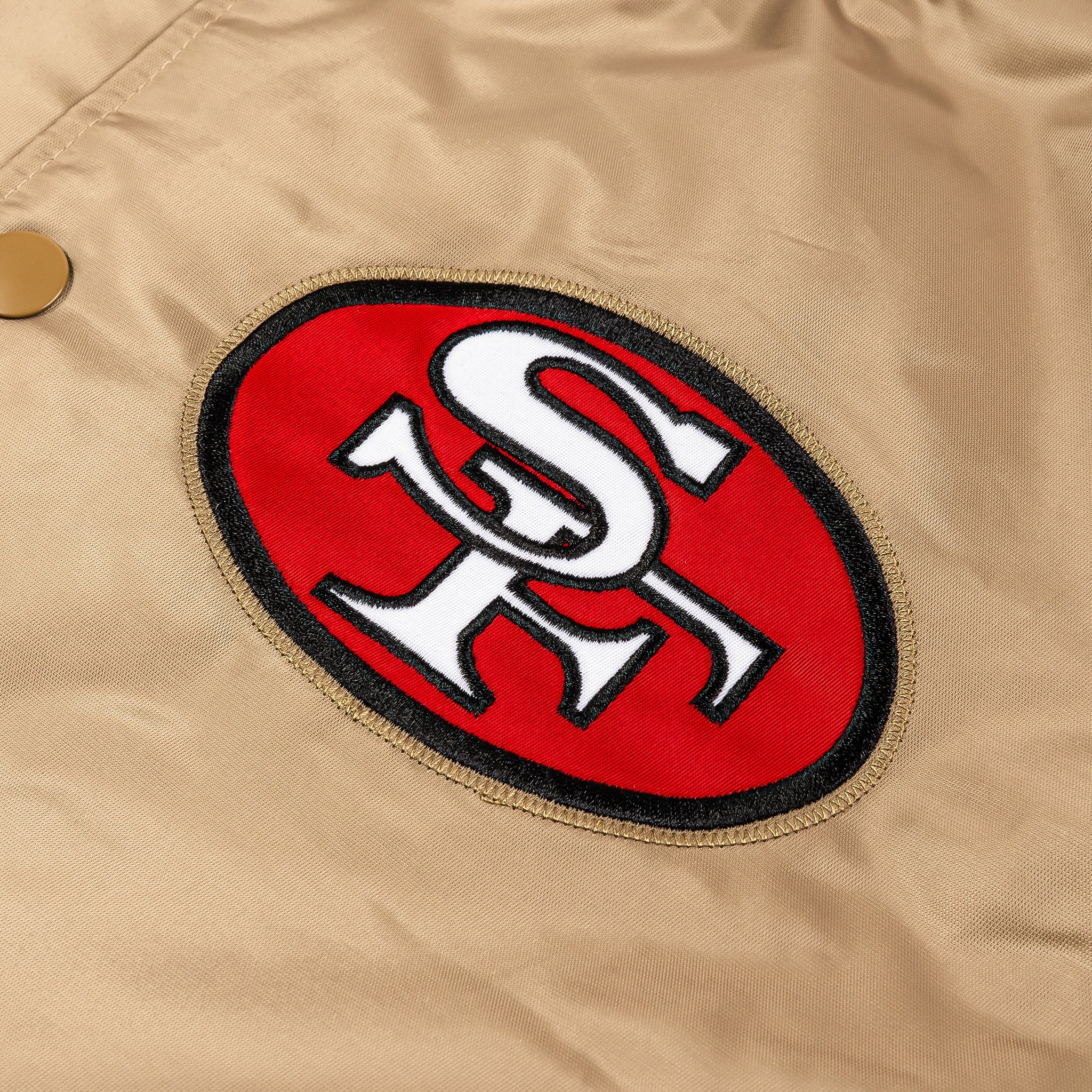 Starter Shoe Palace Exclusive 49ers Satin Varsity Mens Jacket Gold Red ...