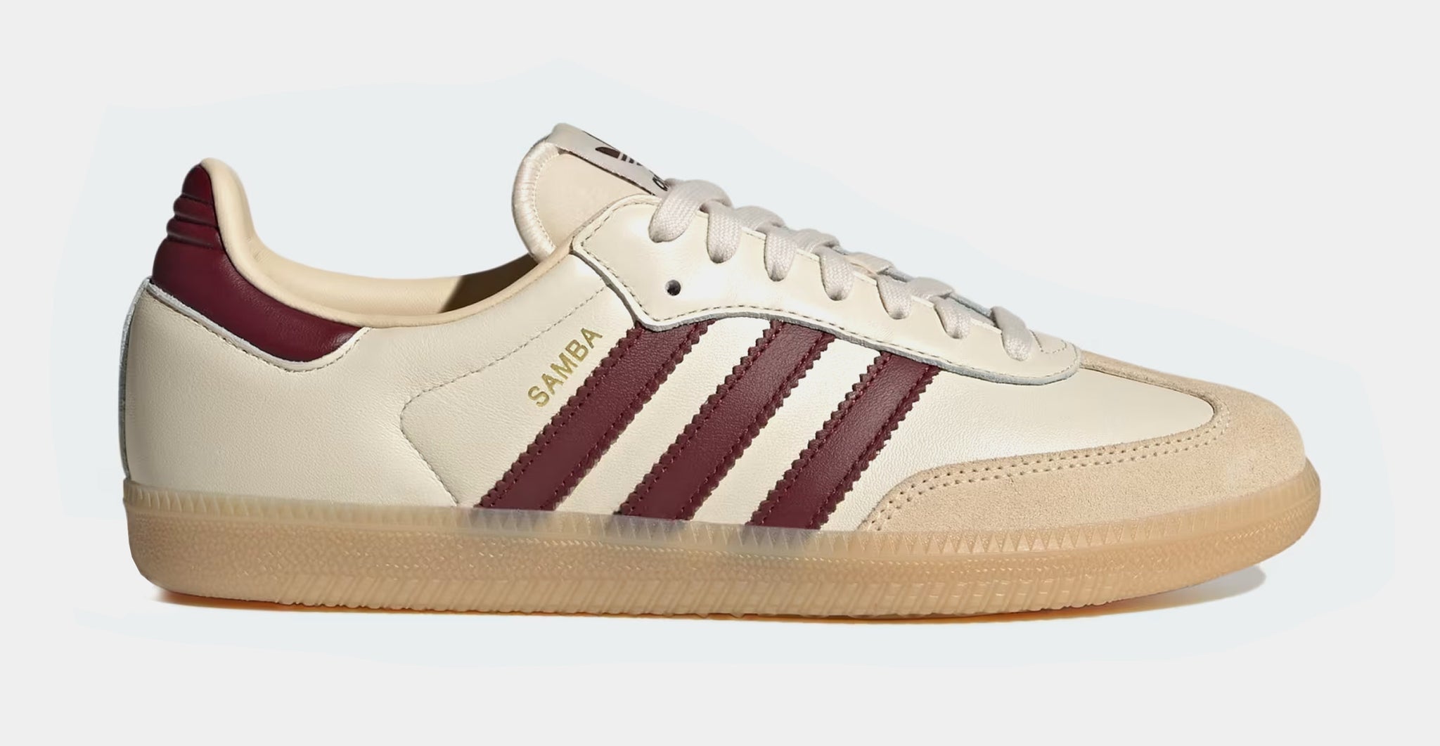 adidas Samba OG Mens Lifestyle Shoes Wonder White Shadow Red Gum