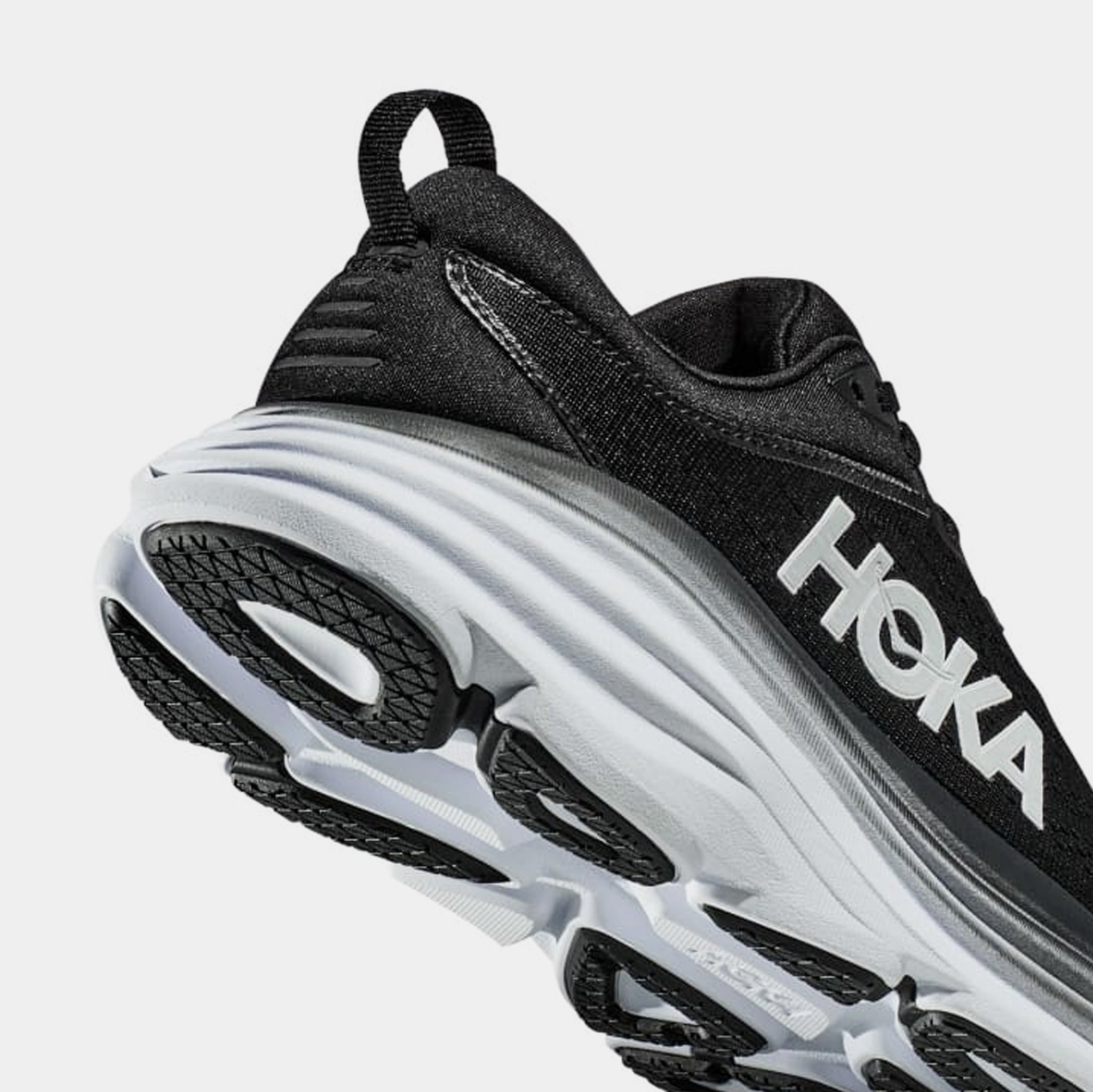 Hoka Bondi 8 Black White Mens Running Shoes Black White 1123202-BWHT ...