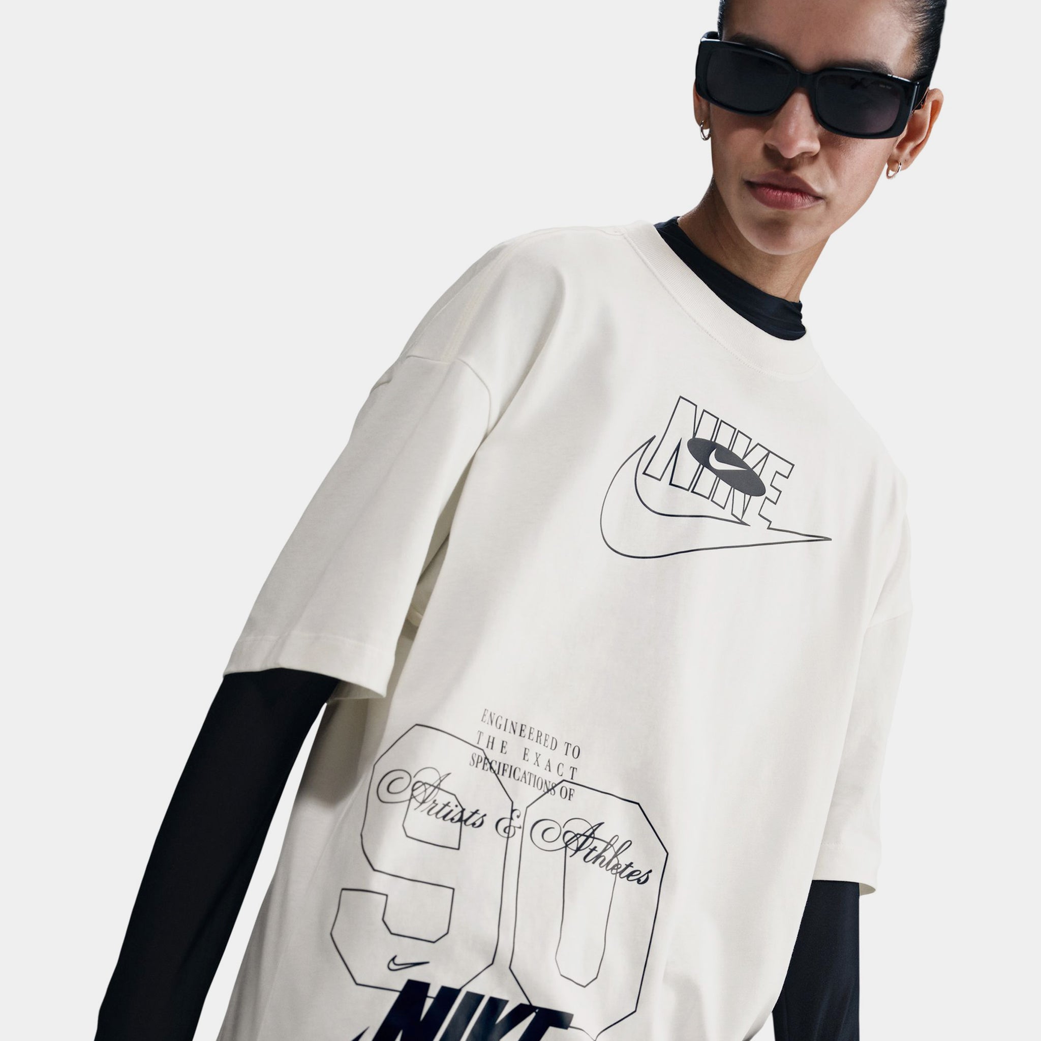 Nike NSW Street Oversized Womens Short Sleeve Shirt White HJ2993-133 ...