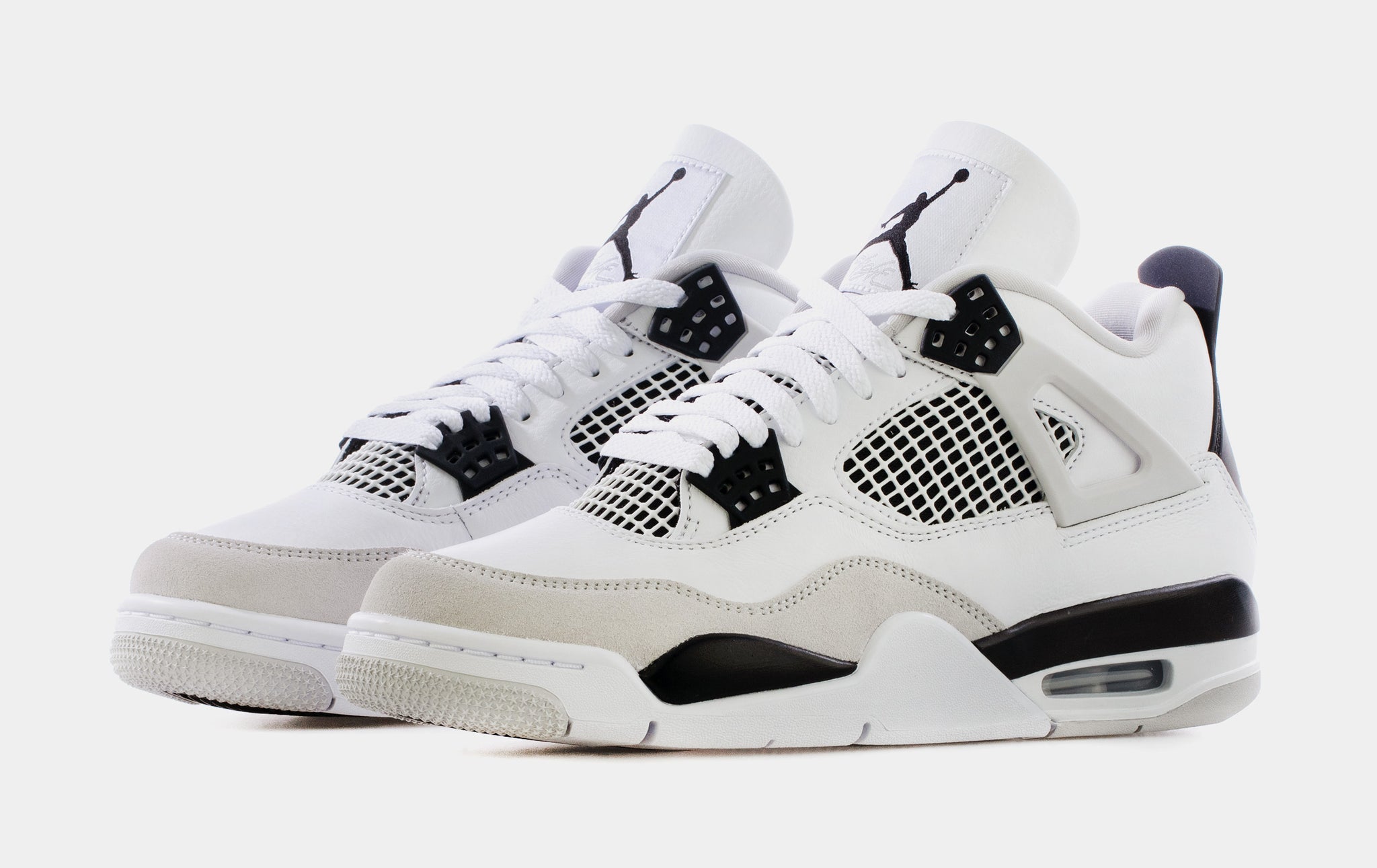 Jordan Air Jordan 4 Retro Military Black Mens Lifestyle Shoes White ...