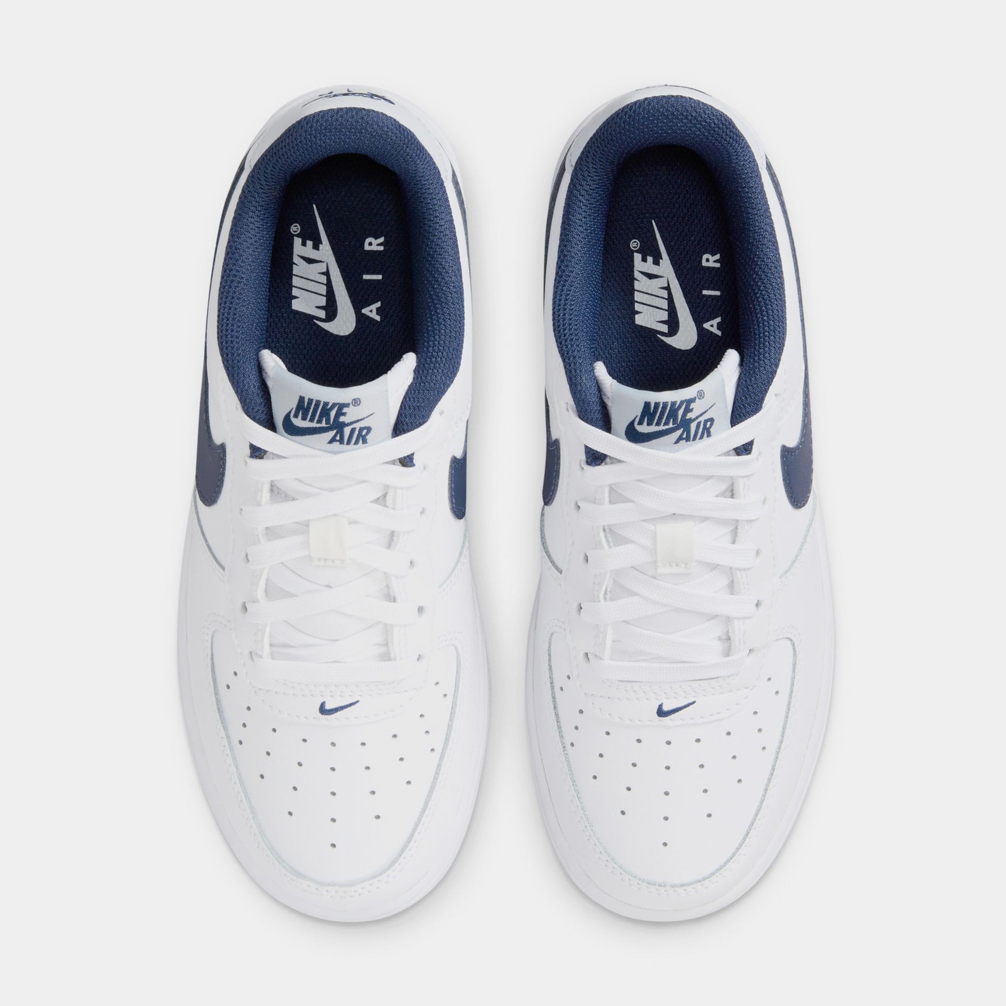 Nike Air Force 1 Grade School Basketball Shoes White Midnight Navy ...