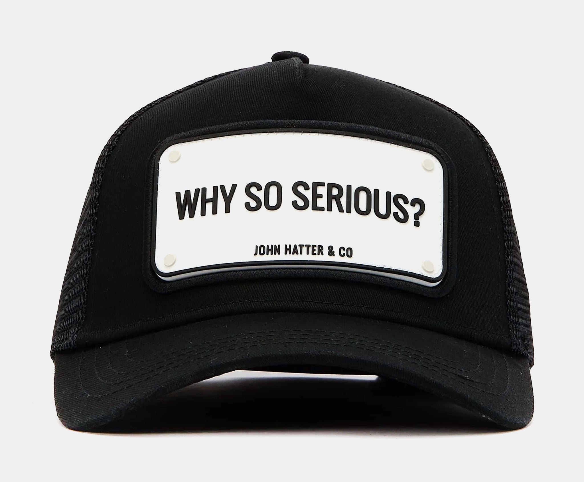 John Hatter & Co Why So Serious Trucker Mens Hat Black White R-1009-U00 ...