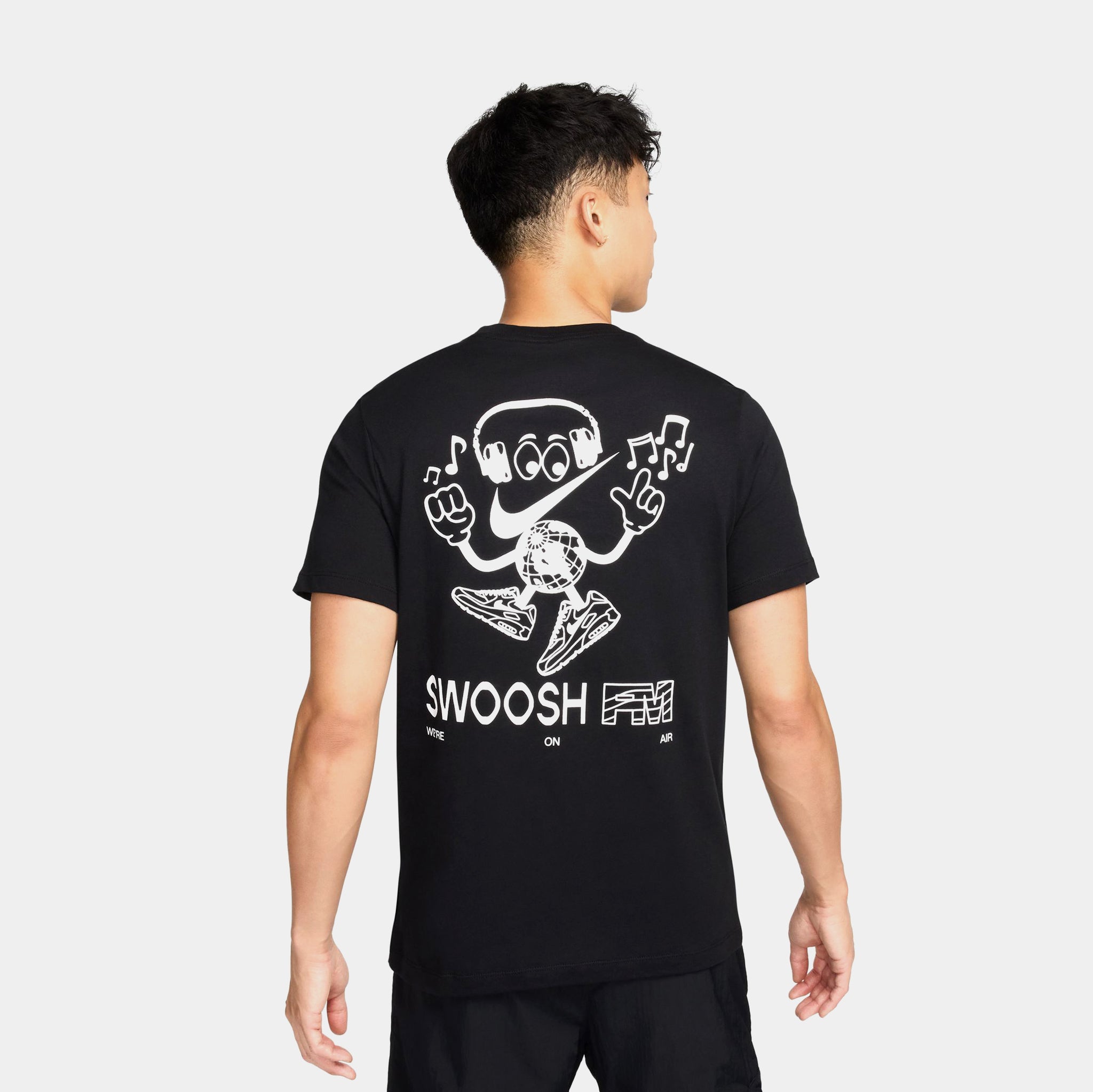 Nike NSW Swoosh Mens Short Sleeve Shirt Black White FZ5406-010 – Shoe ...