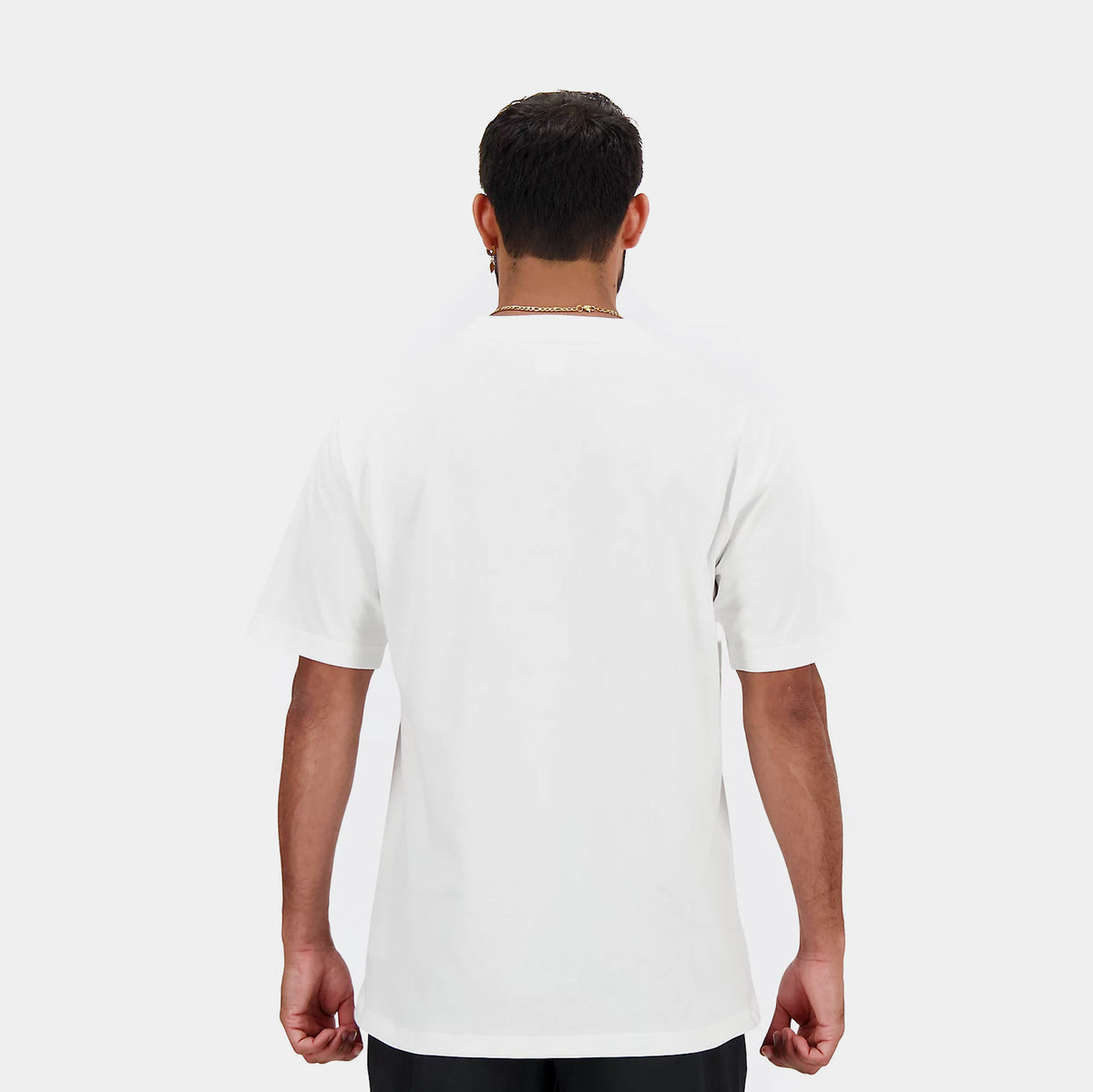 New Balance Athletics Cotton Mens Short Sleeve Shirt White MT41533-WT ...