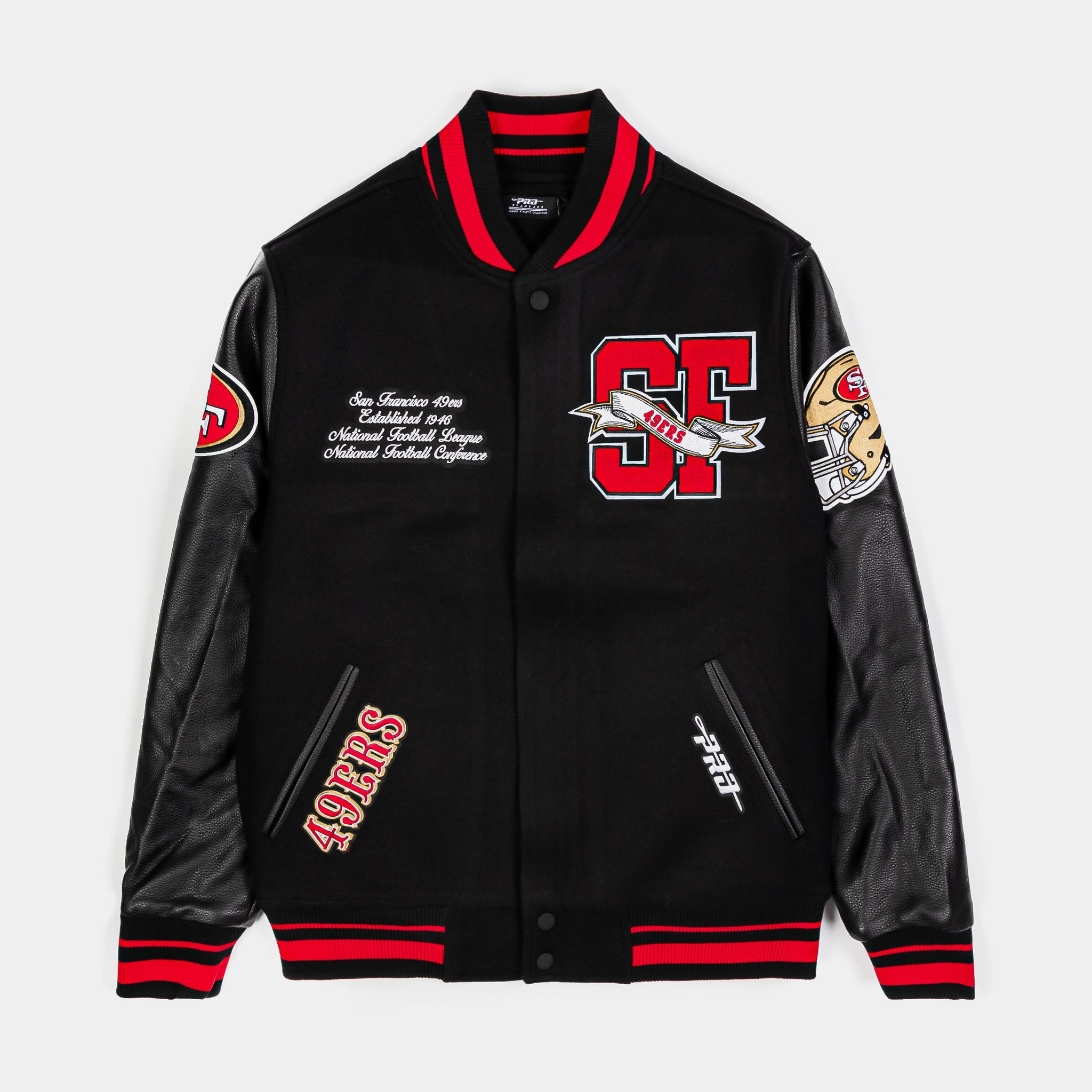 Pro Standard San Francisco 49ers 1946 Varsity Mens Jacket Black Red ...