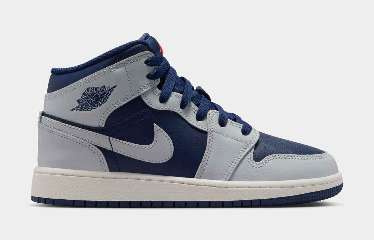 Jordan Air Jordan 1 Mid Grade School Lifestyle Shoes Blue Void Summit ...