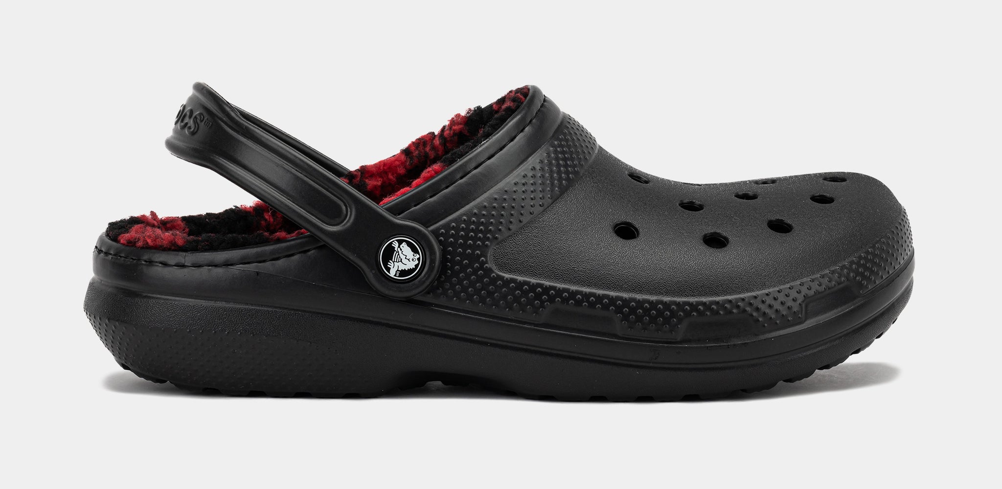 Crocs Classic Clog Buffalo Check Mens Sandals Black Red 210738-001 ...