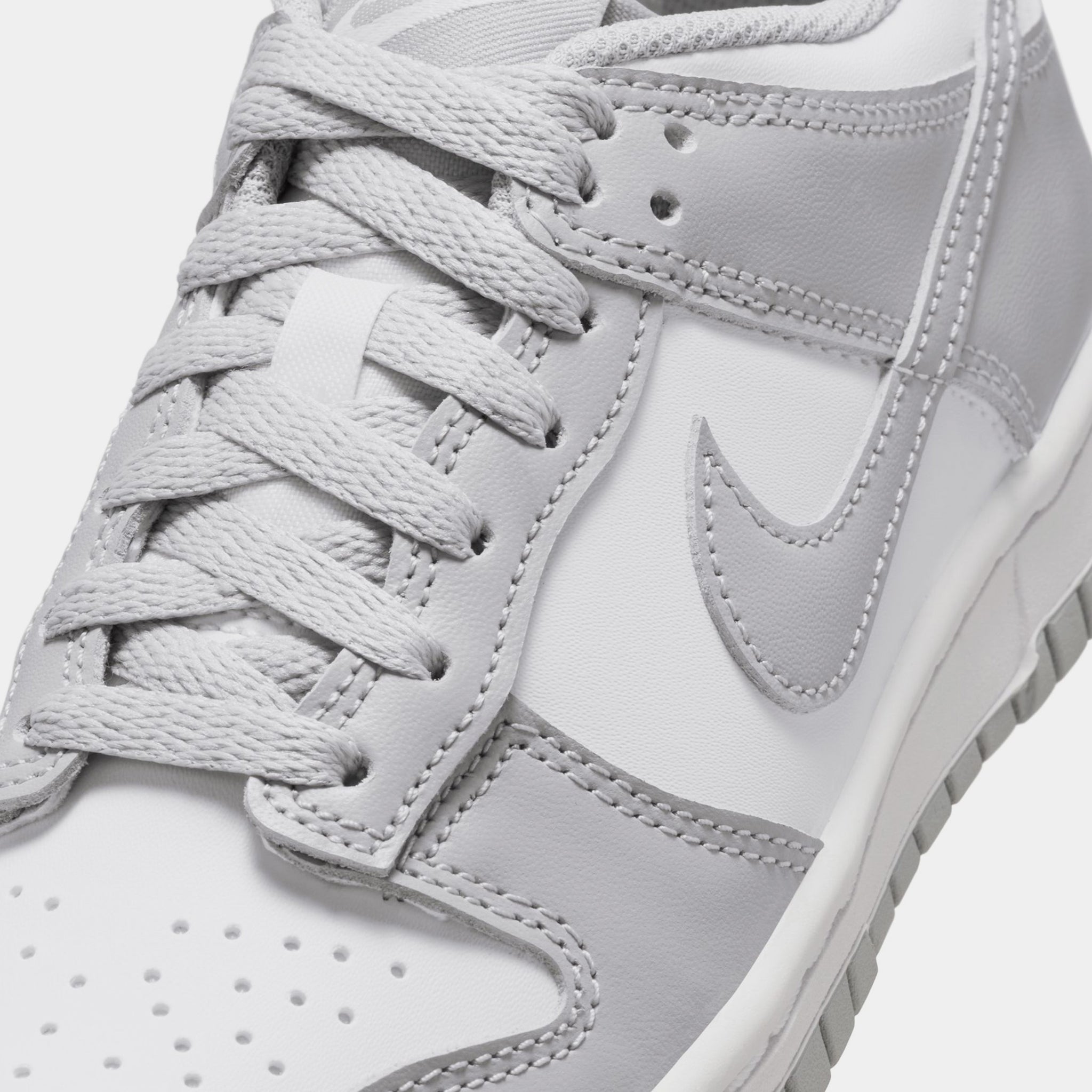 Nike Dunk Low Grade School Basketball Shoes White Light Grey White ...