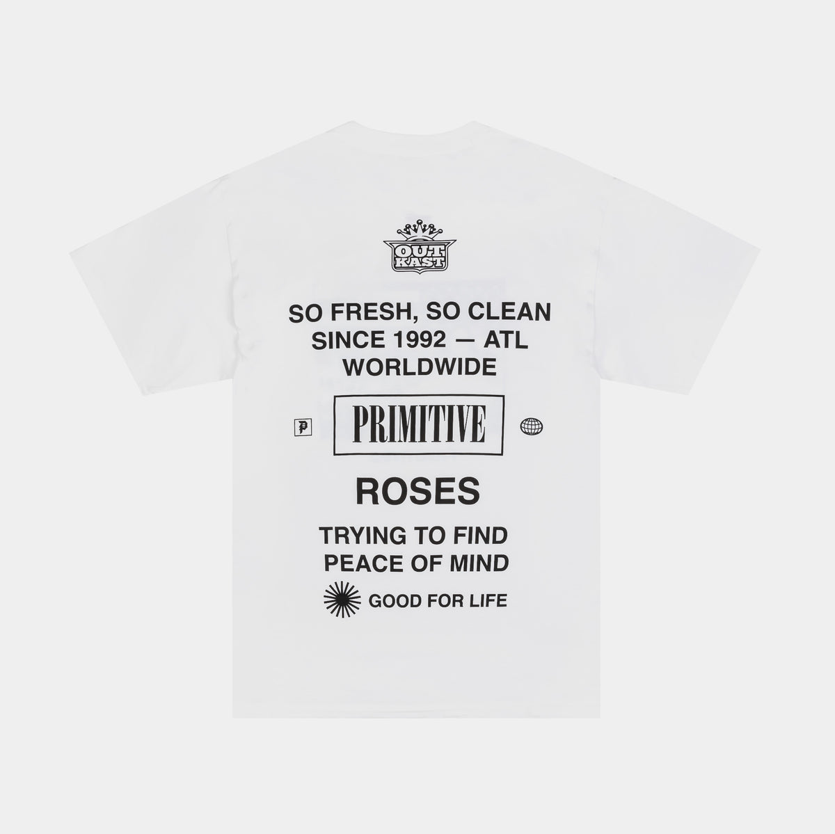 Primitive Outkast Graphic Mens Short Sleeve Shirt White Black White ...