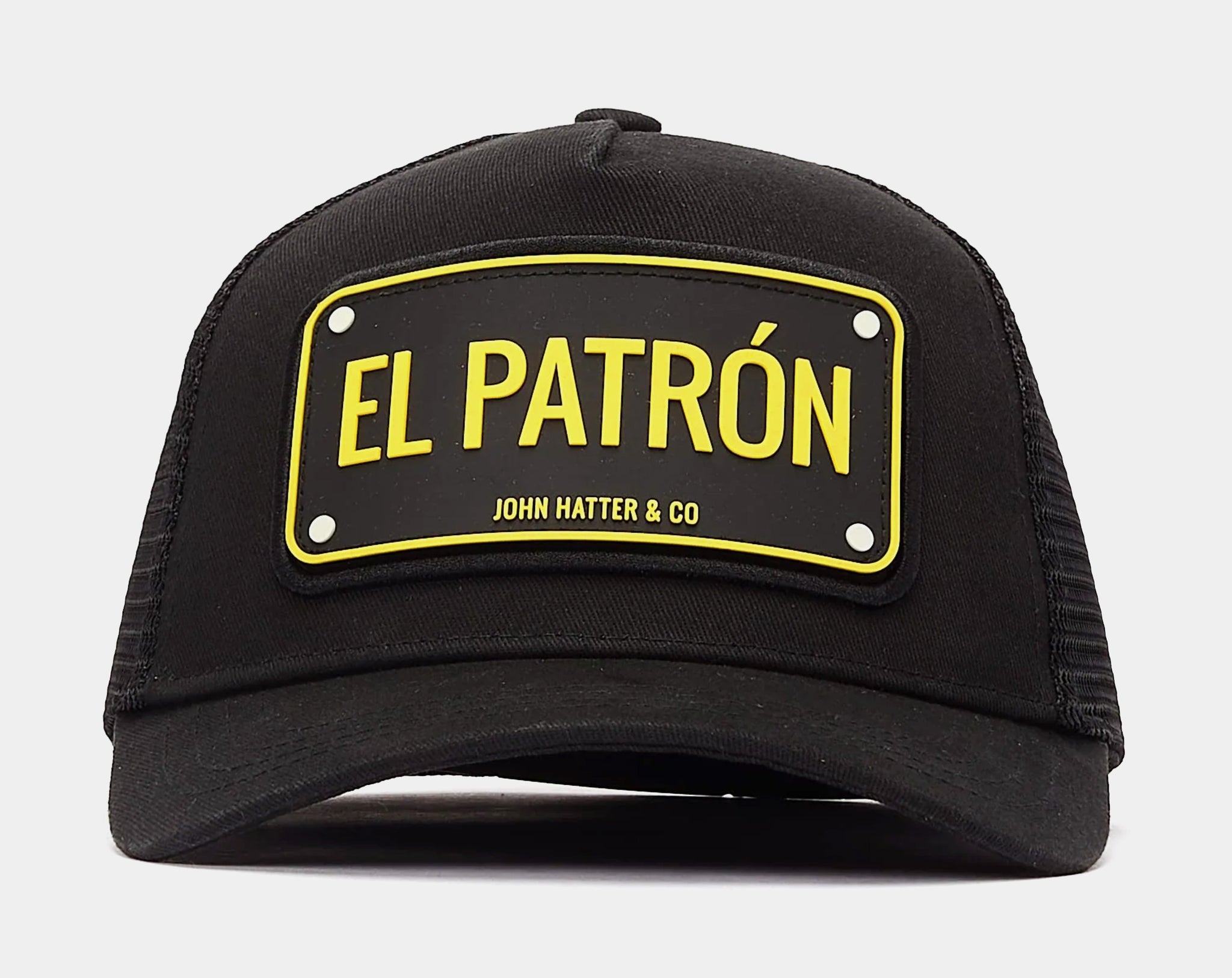 John Hatter & Co El Patron Trucker Mens Hat Black Yellow R-1001-U00 ...