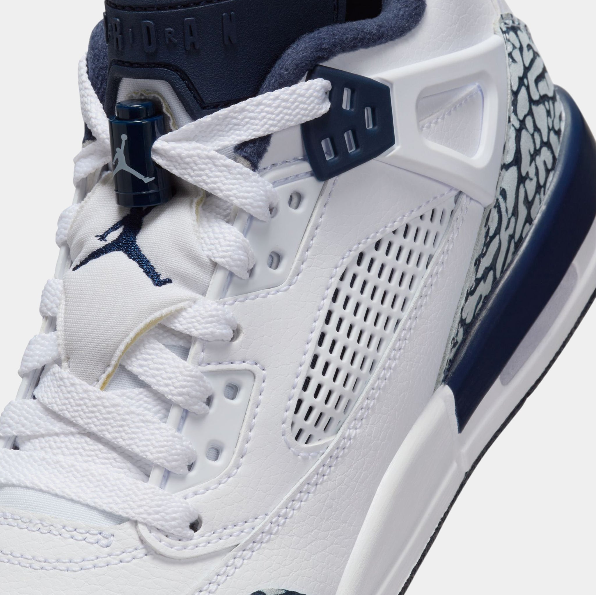 Jordan Spizike Low Grade School Basketball Shoes White Obsidian Pure ...