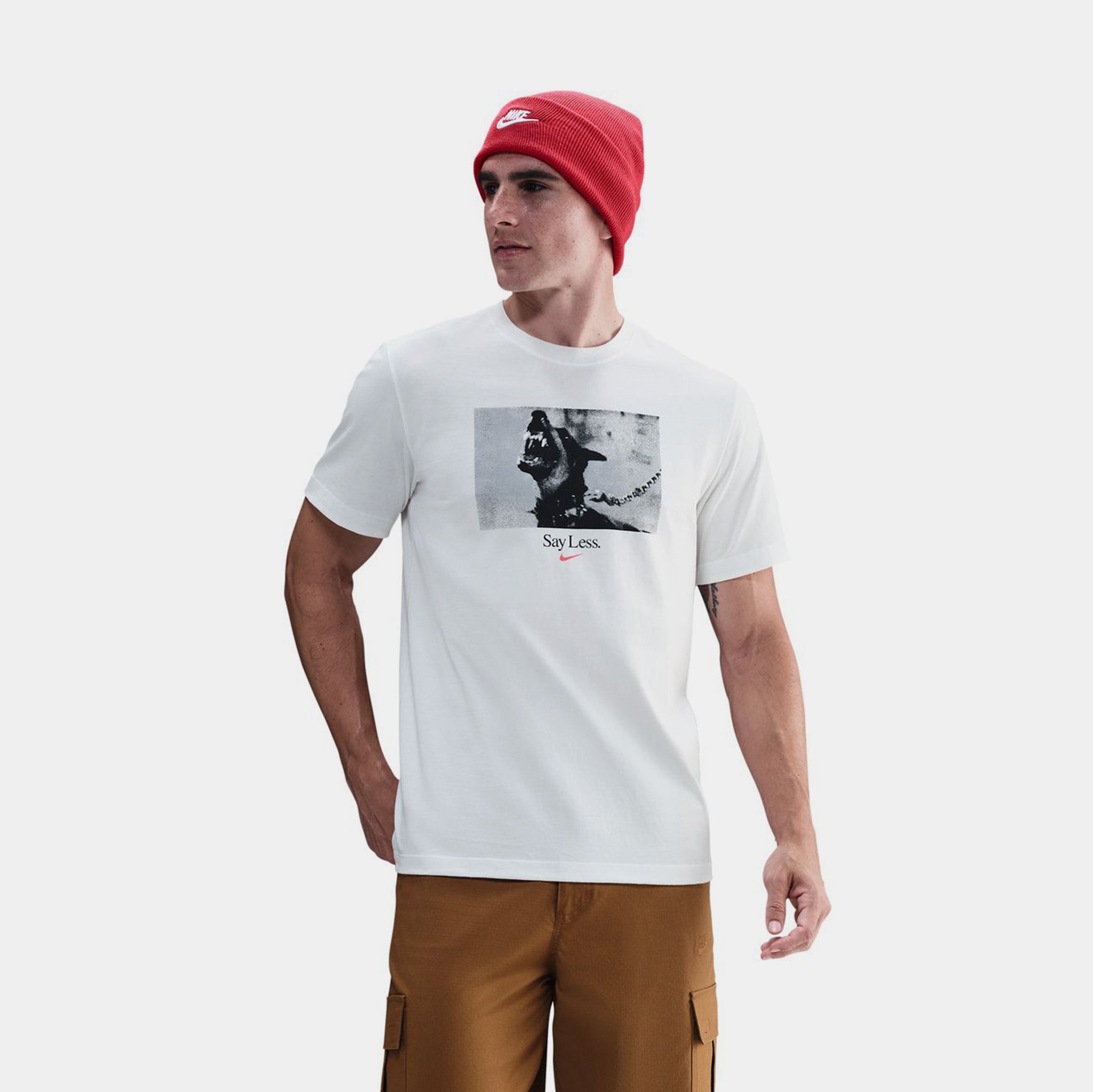 Nike Say Less Graphic Mens Short Sleeve Shirt White Grey IQ8127-121 ...