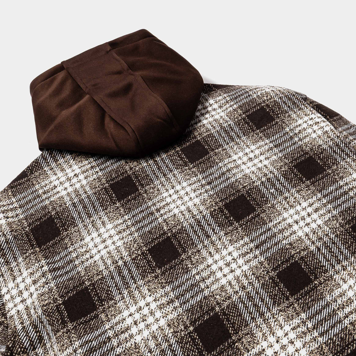 Maison Article Hooded Flannel Mens Jacket Brown White MAFJ110 – Shoe Palace