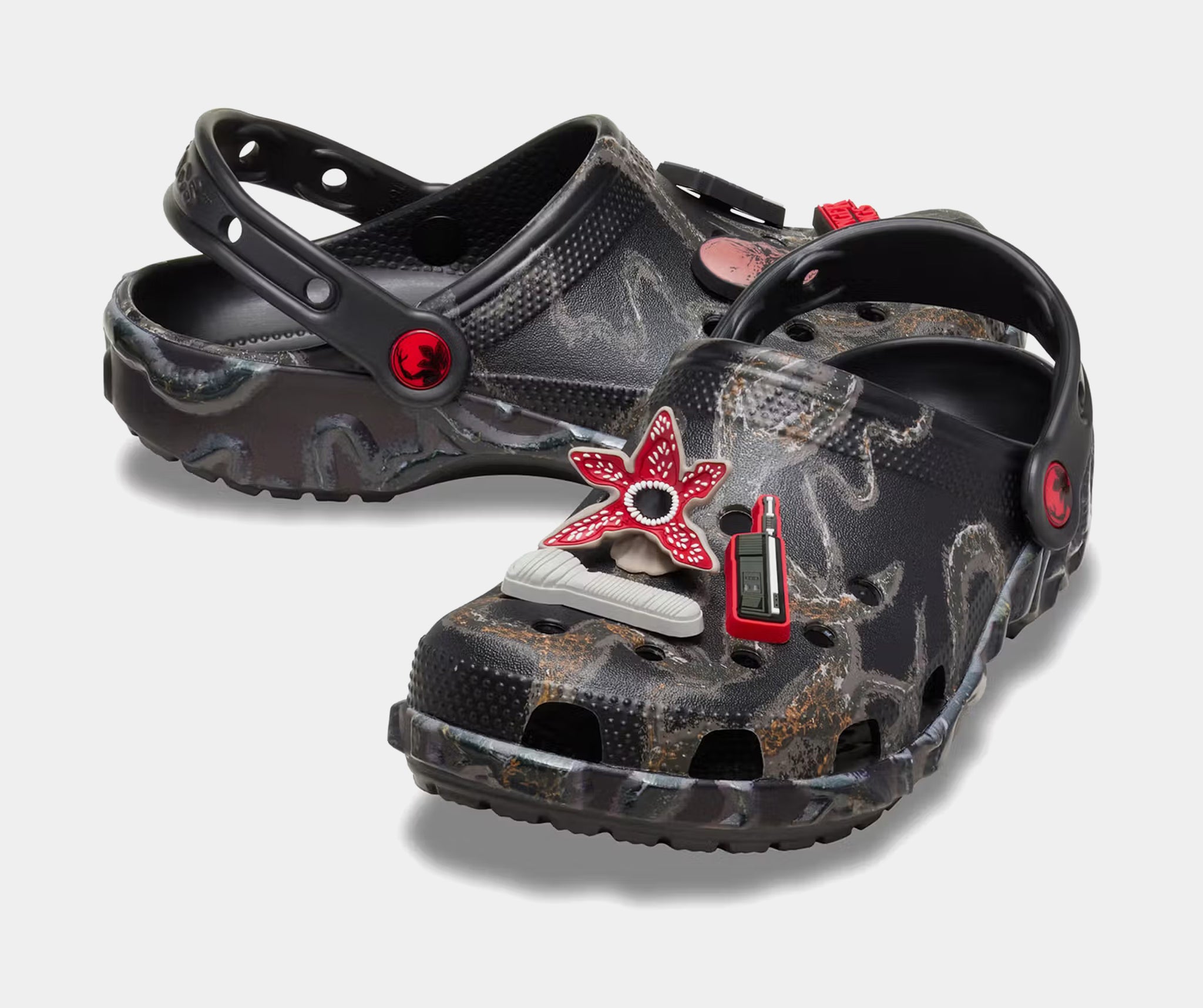 Crocs Stranger Things Classic Clog Mens Sandals Black Red 212074-90H ...