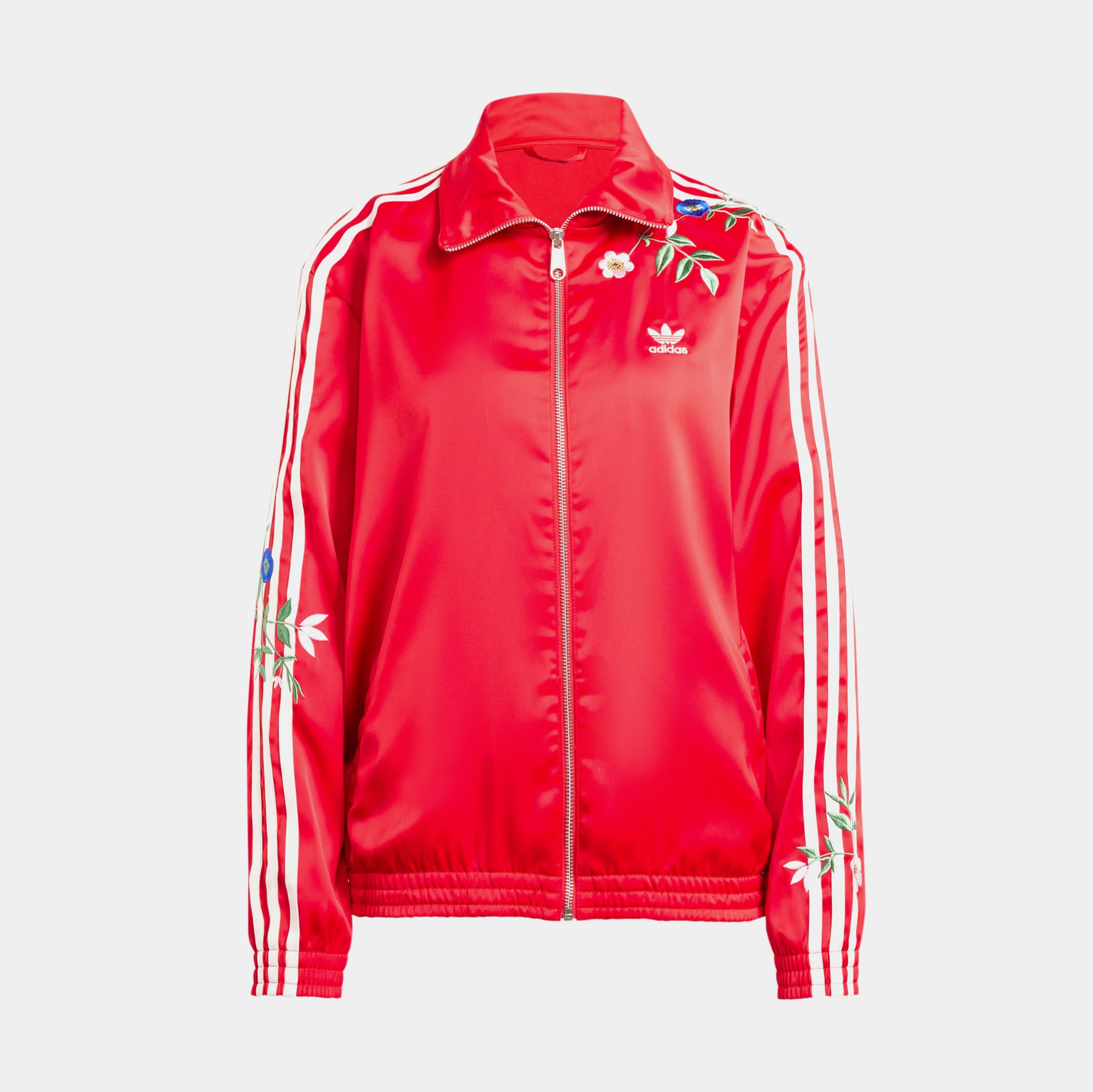 adidas Floral Firebird Zip Up Womens Jacket Red White IS2429 – Shoe Palace
