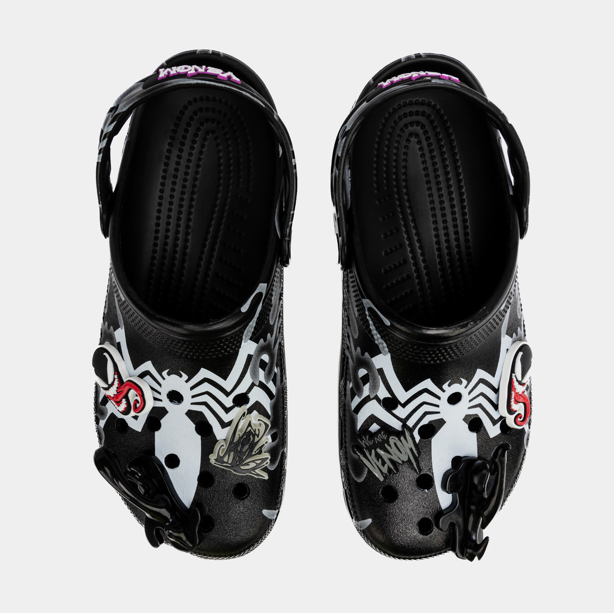 Crocs Spider-Man Venom Classic Clog Mens Sandals Black Silver 208864 ...