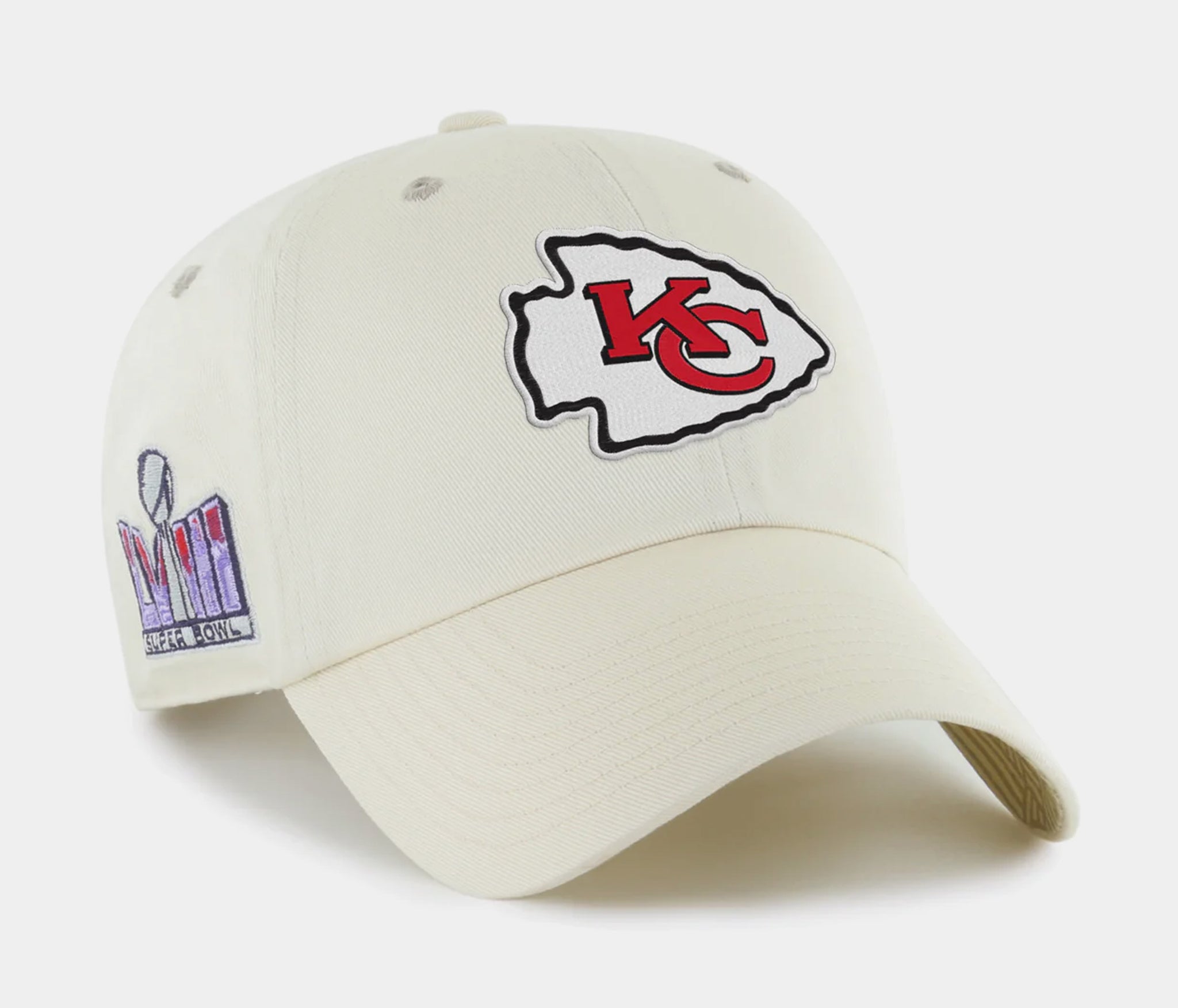 47 Kansas City Chiefs Superbowl LVIII '47 Clean Up Mens Hat Beige Red ...
