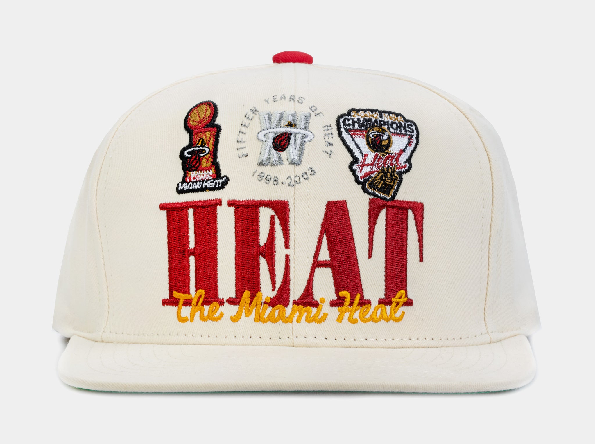 Mitchell & Ness Miami Heat Retro Snapback Mens Hat Beige HHSS5136 ...