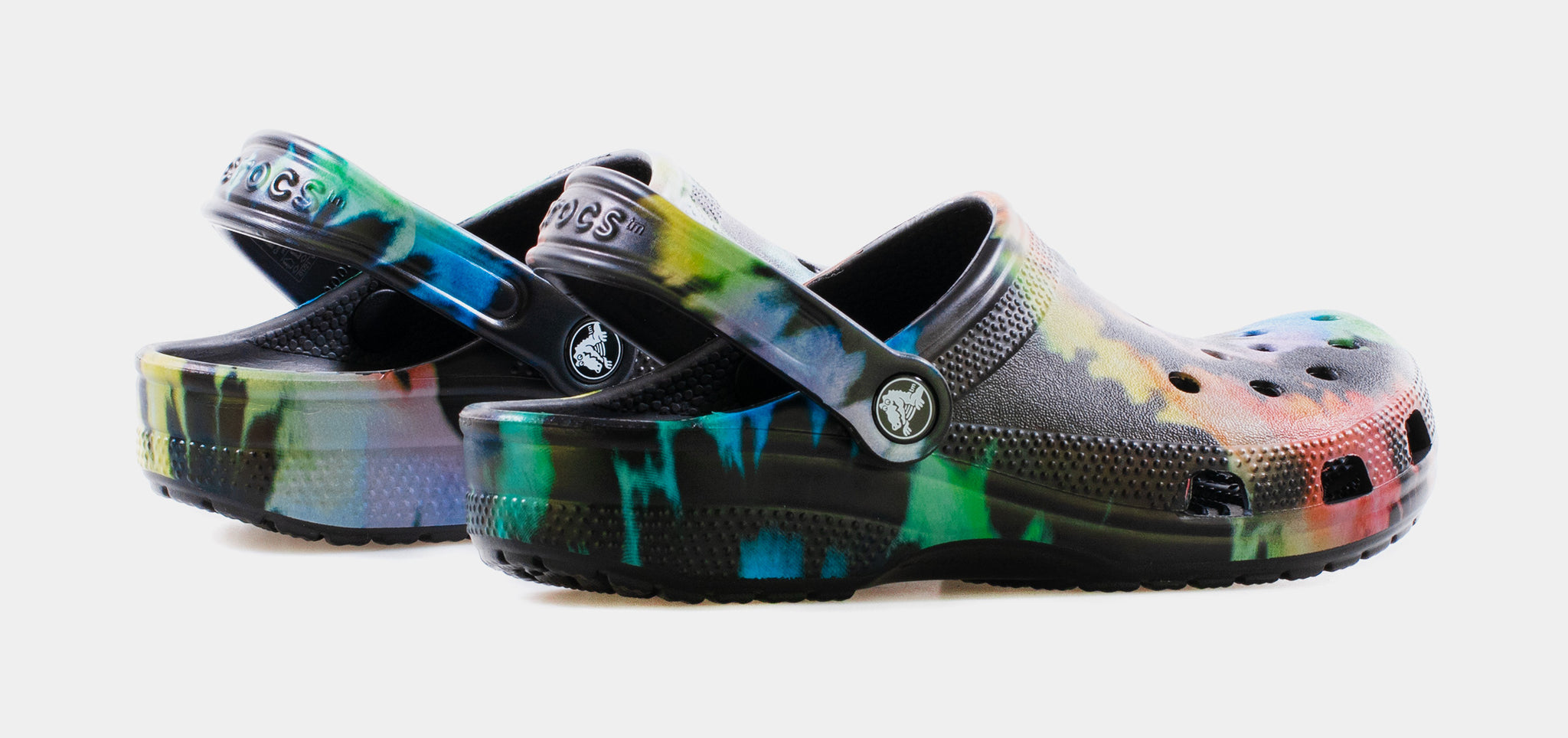 Crocs Classic Tie Dye Clog Mens Sandals Black Multi 205453-0FN – Shoe ...